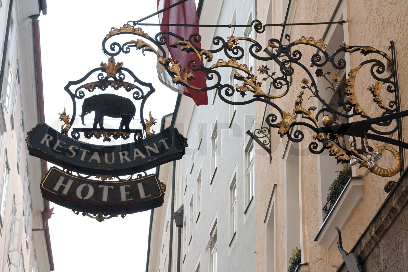 skilt, restaurant, klassisk | Stock foto | Colourbox