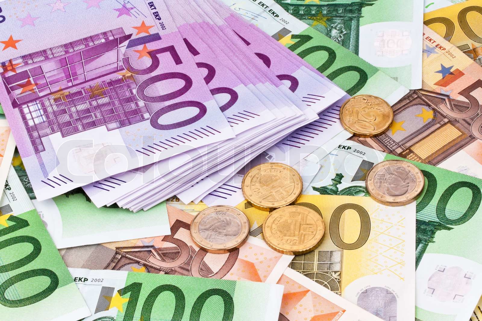 Mange Eurosedler Den Europæiske Union. | Stock foto | Colourbox