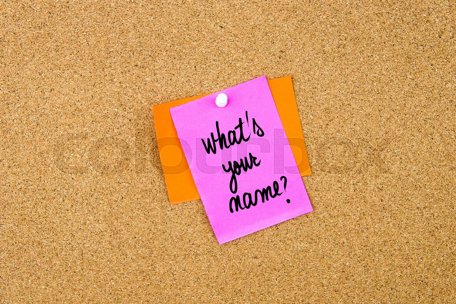 What Is Your Name written on paper note | Stock image | Colourbox