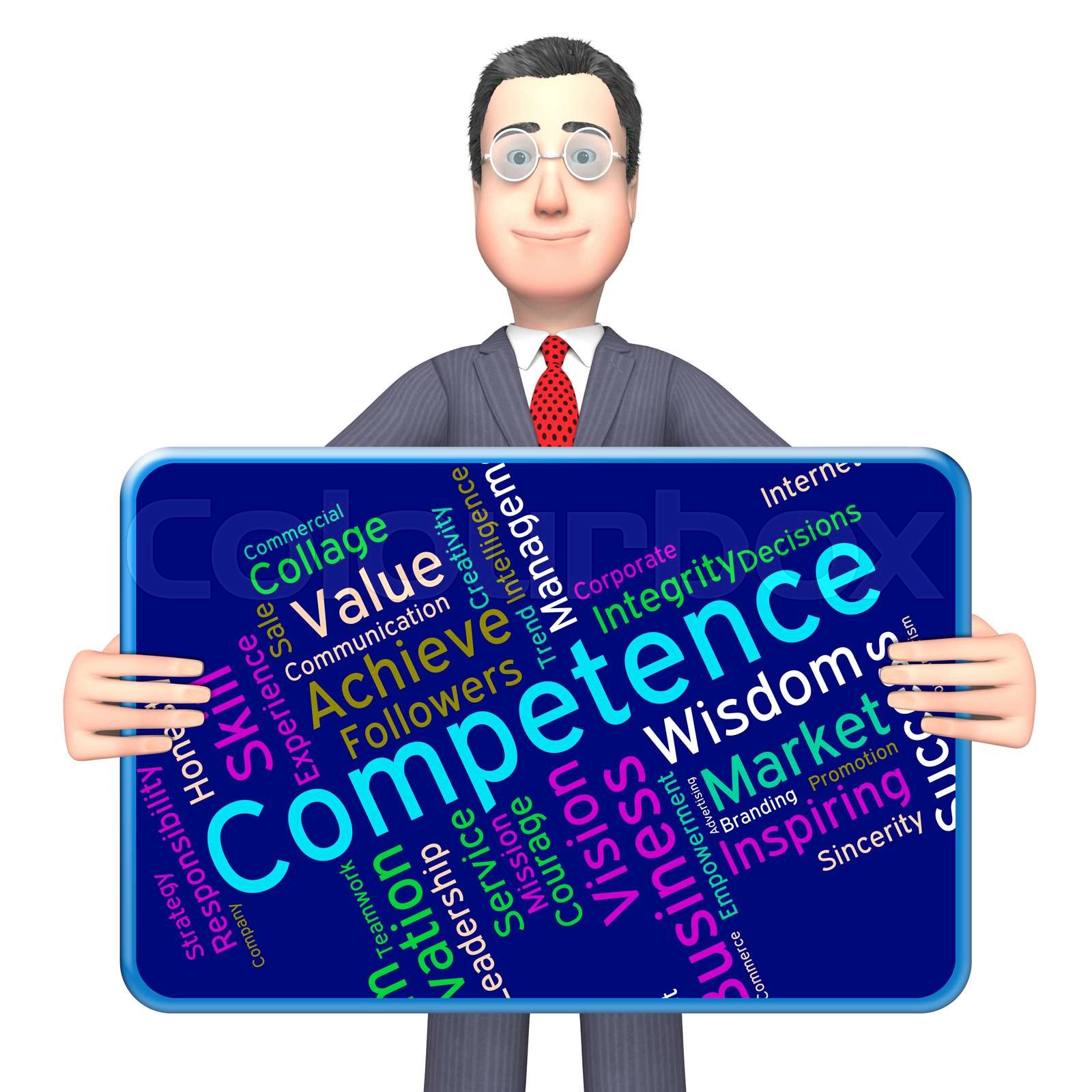 Competence Words Shows Adeptness Capacity And Expertness | Stock image ...