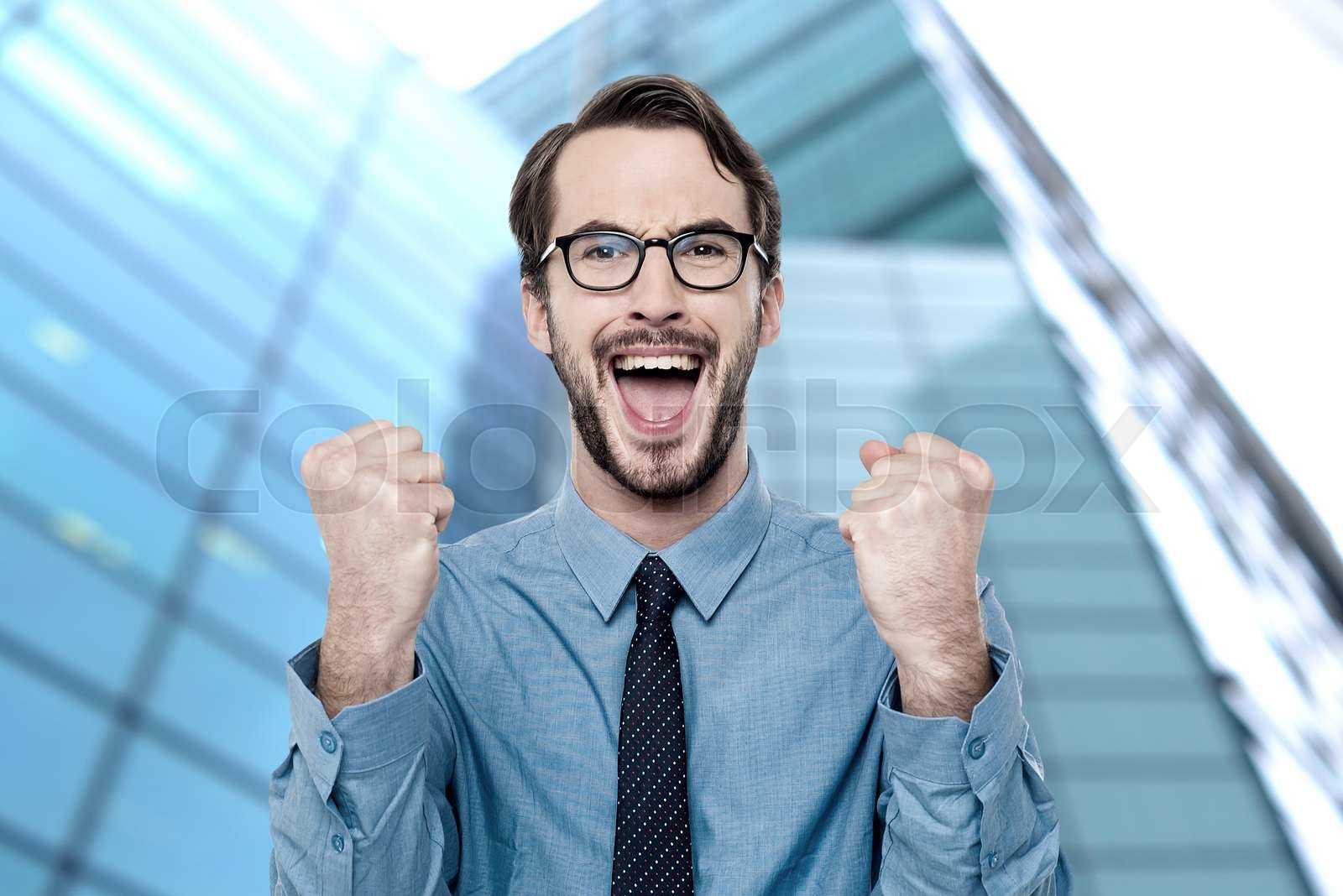 Successful businessman celebrating | Stock image | Colourbox