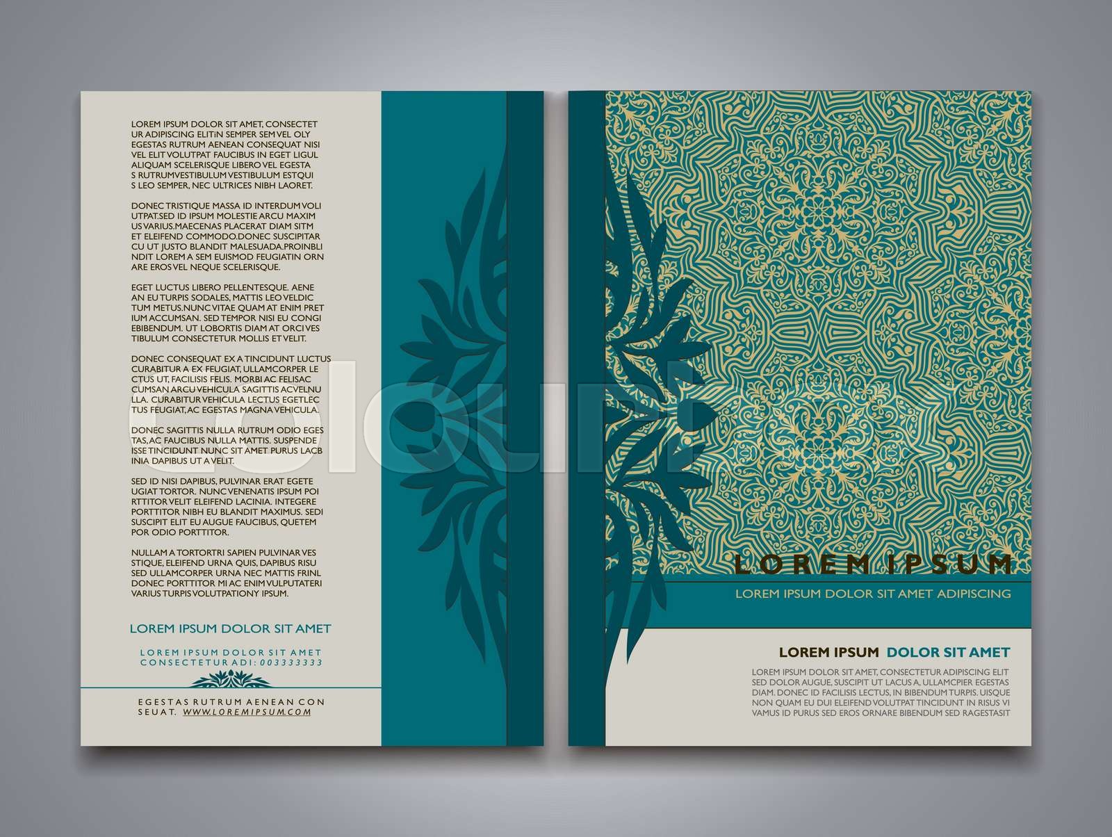 Asian style Brochure and Flyer Design Templates with Rich Ornaments ...