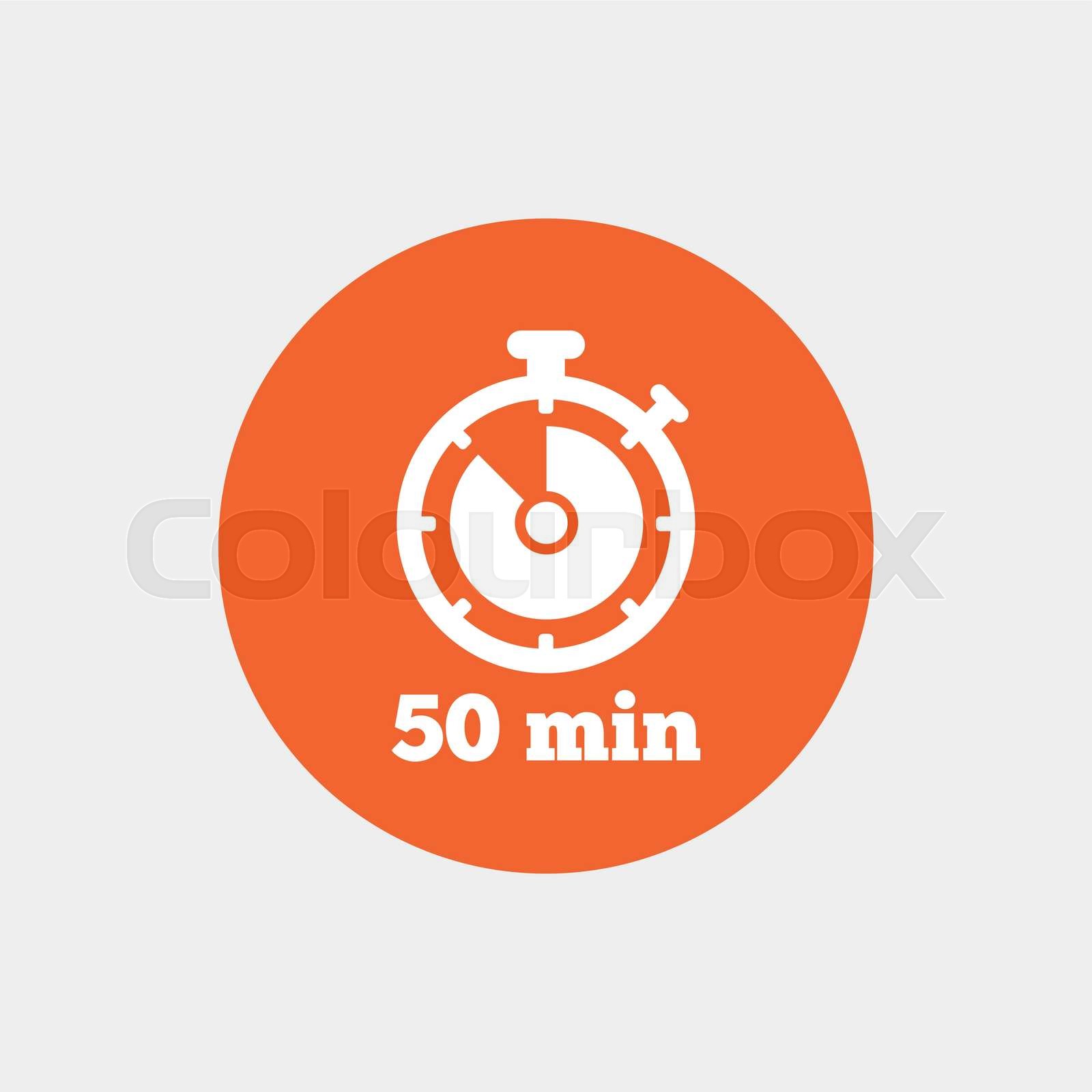 Timer sign icon. 50 minutes stopwatch symbol. | Stock vector | Colourbox