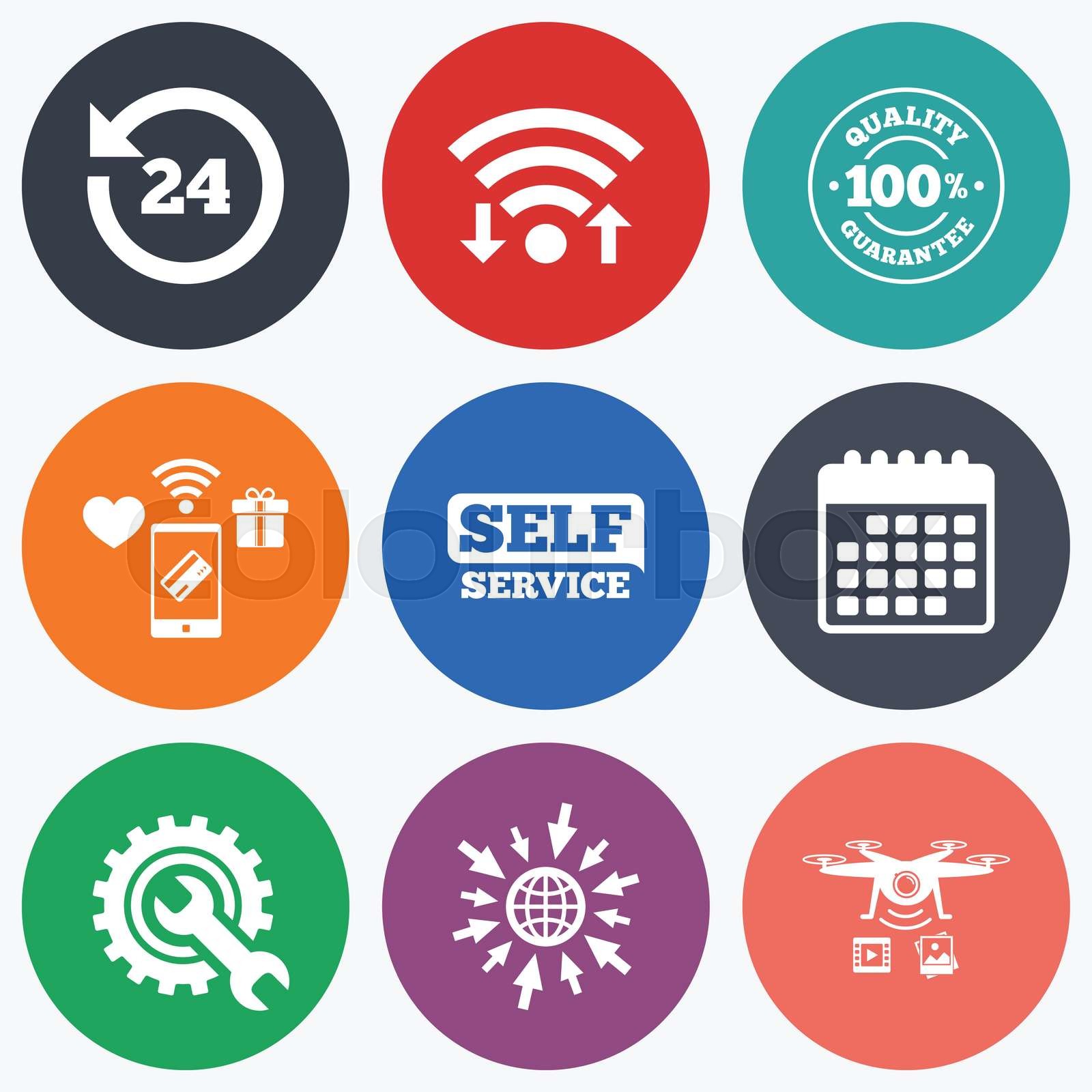 Repair fix tool icons. Customer service signs. | Stock vector | Colourbox