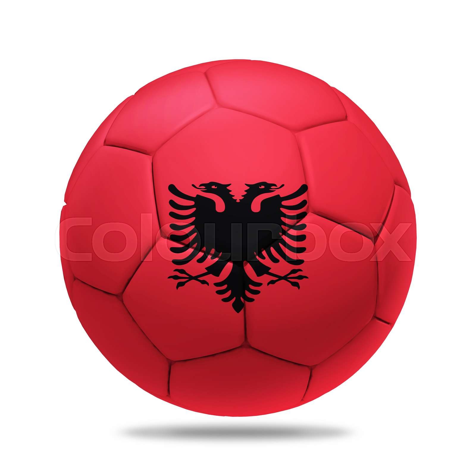 3D soccer ball with Albania team flag | Stock image | Colourbox