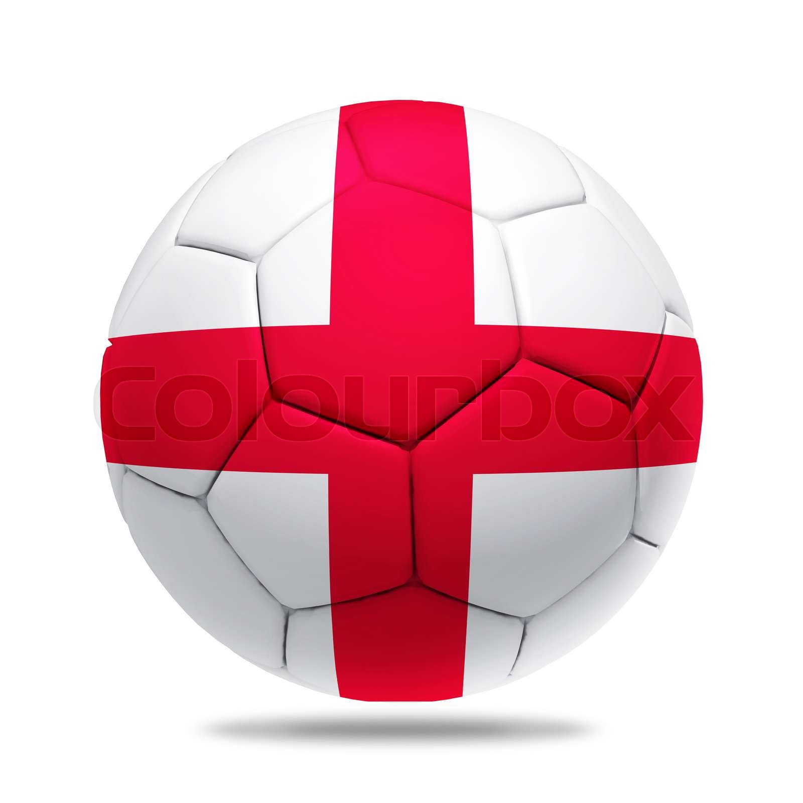 3D soccer ball with England team flag | Stock image | Colourbox