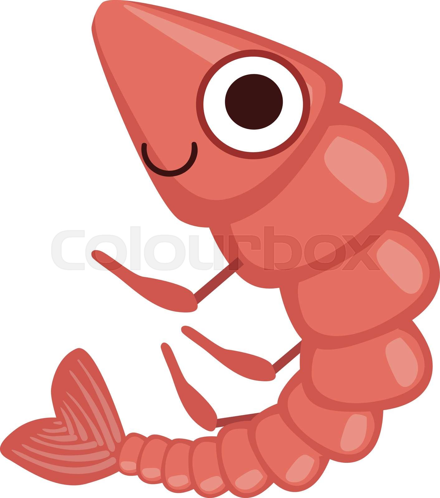 Shrimp Simple Cartoon Character | Stock vector | Colourbox