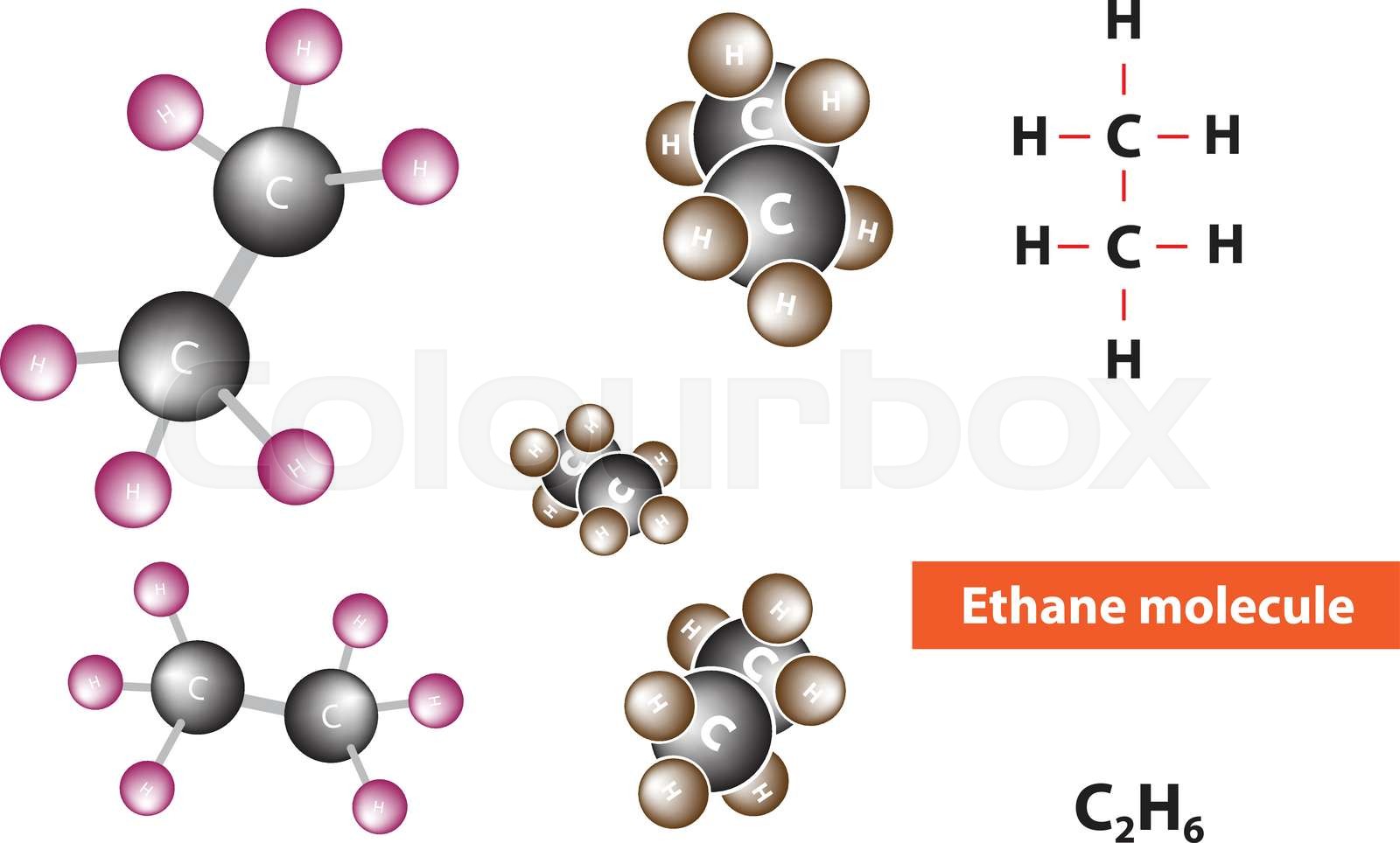 ethan, molekyle, struktur | Stock vektor | Colourbox