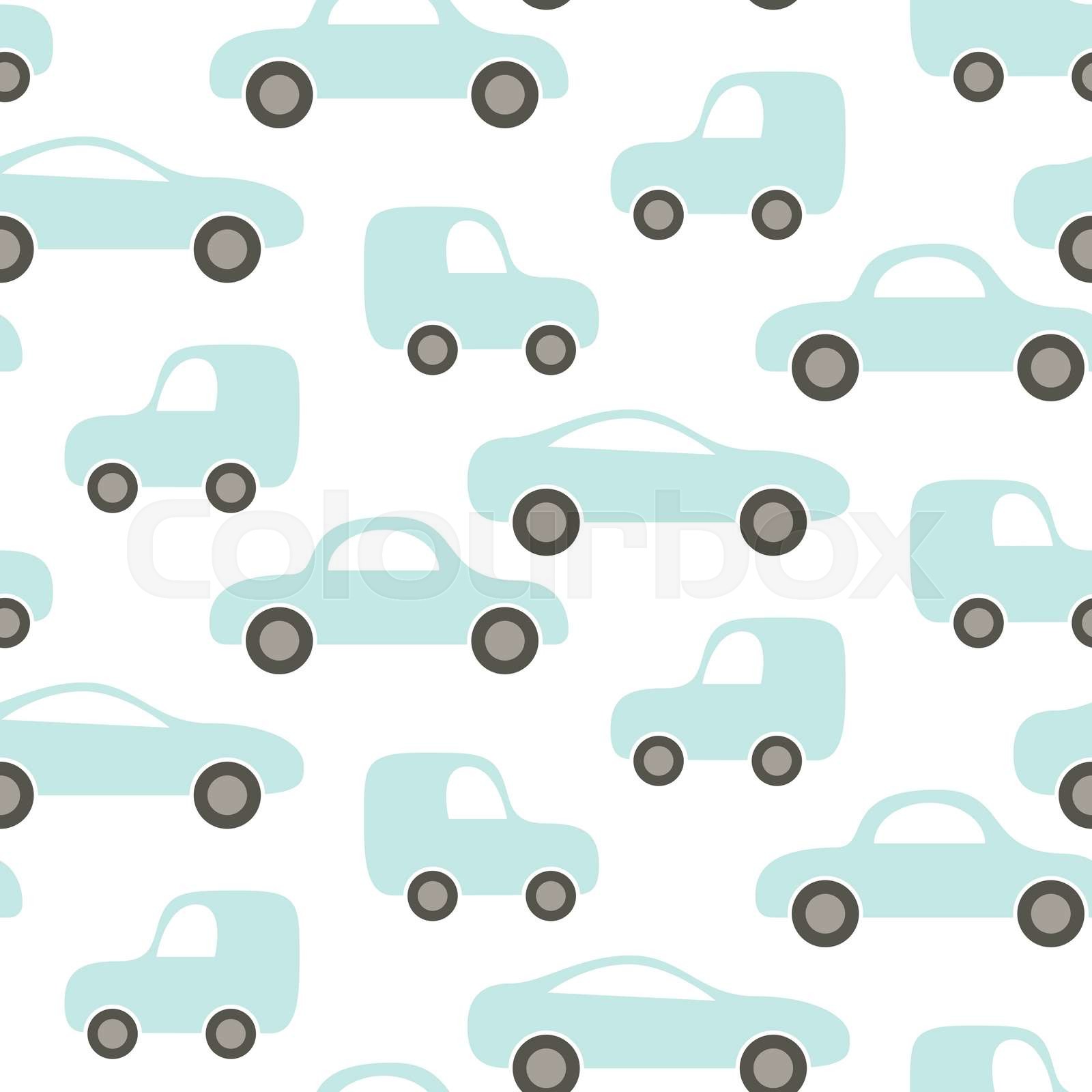 Car cute baby vector seamless pattern. | Stock vector | Colourbox
