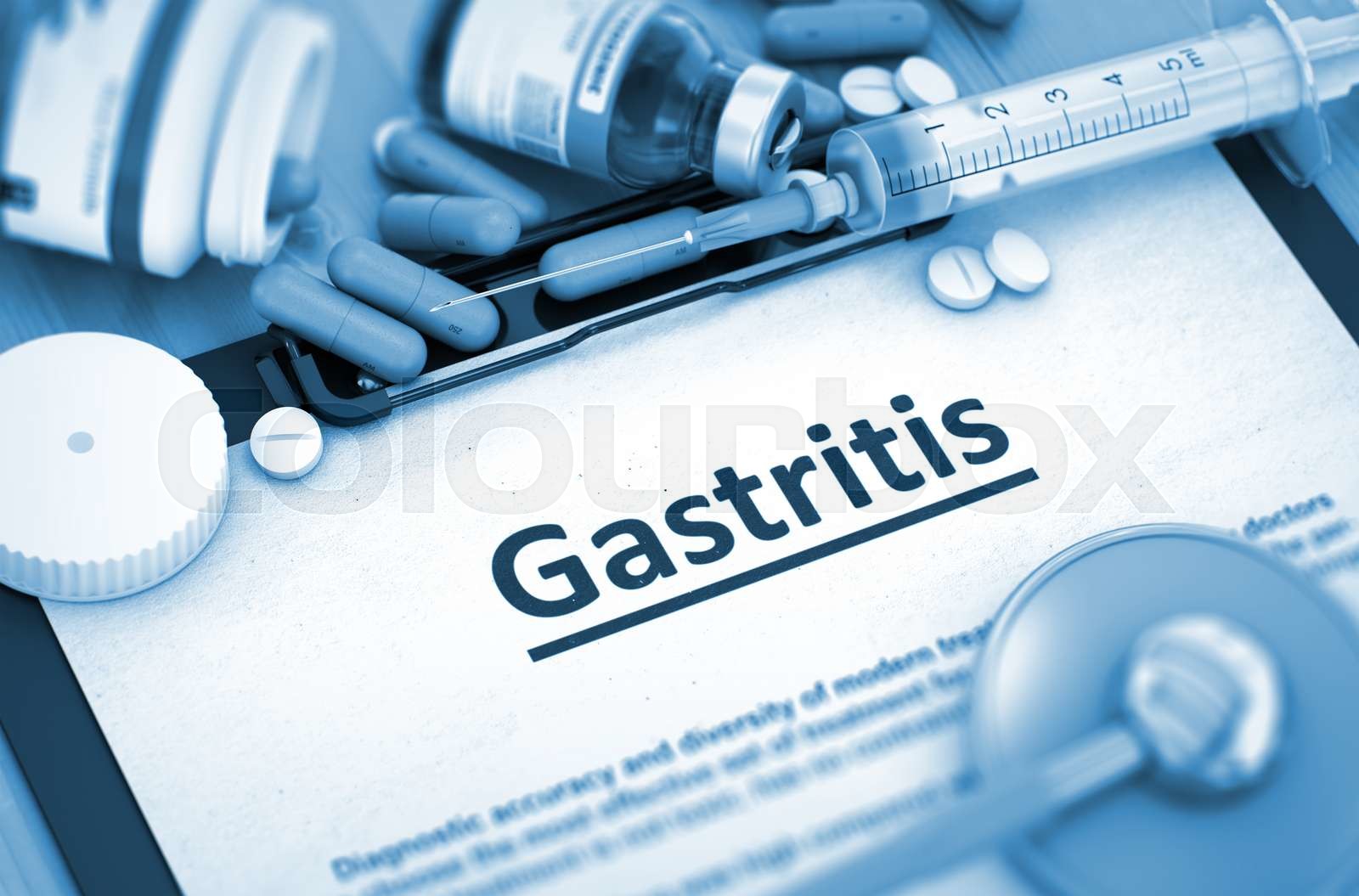Gastritis Diagnosis. Medical Concept. Composition of Medicaments ...