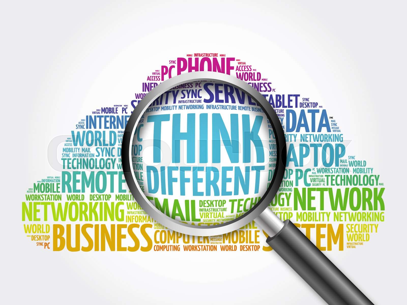 Think Different word cloud | Stock image | Colourbox
