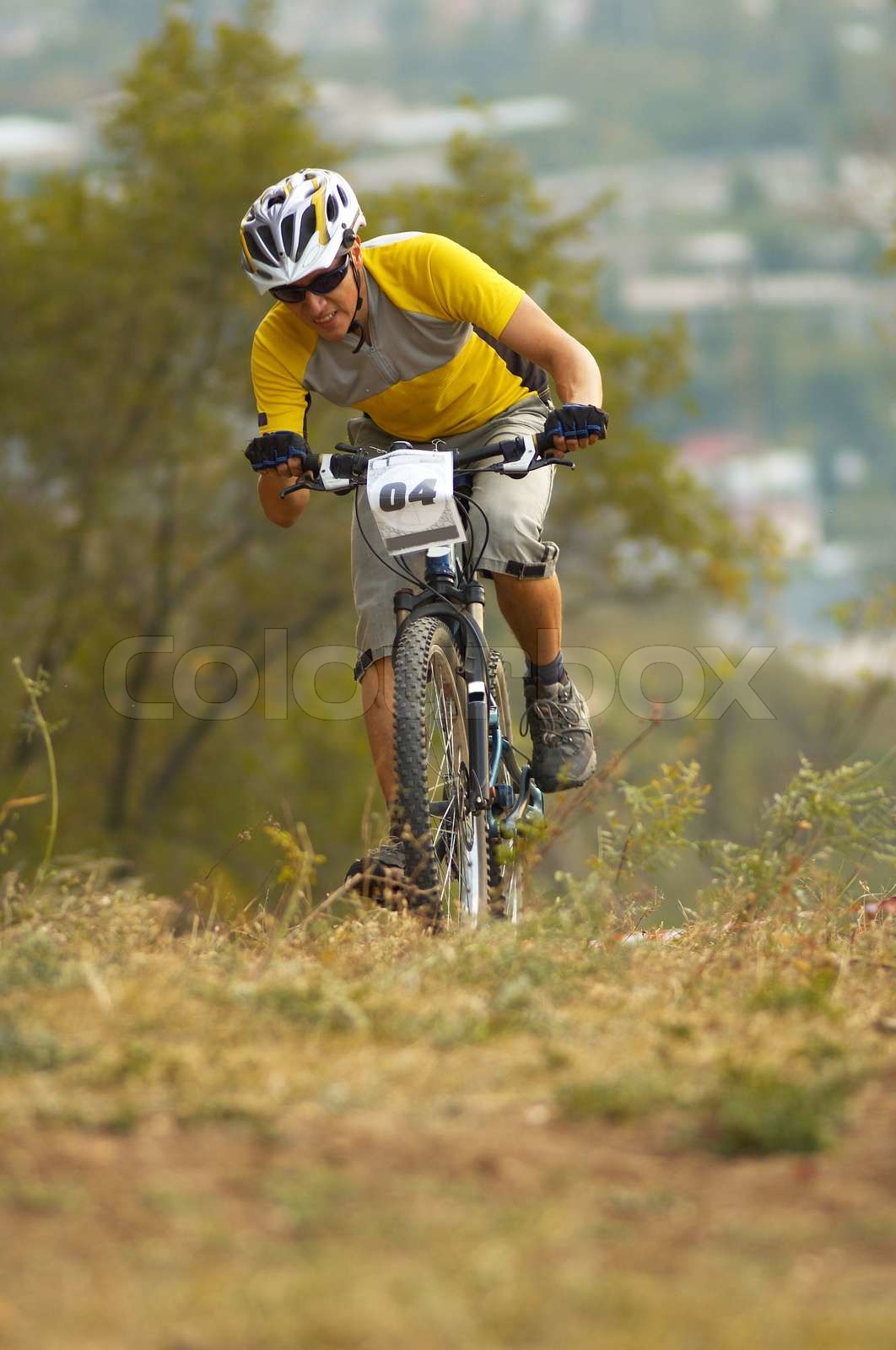 Hard uphill on cross-country race | Stock image | Colourbox