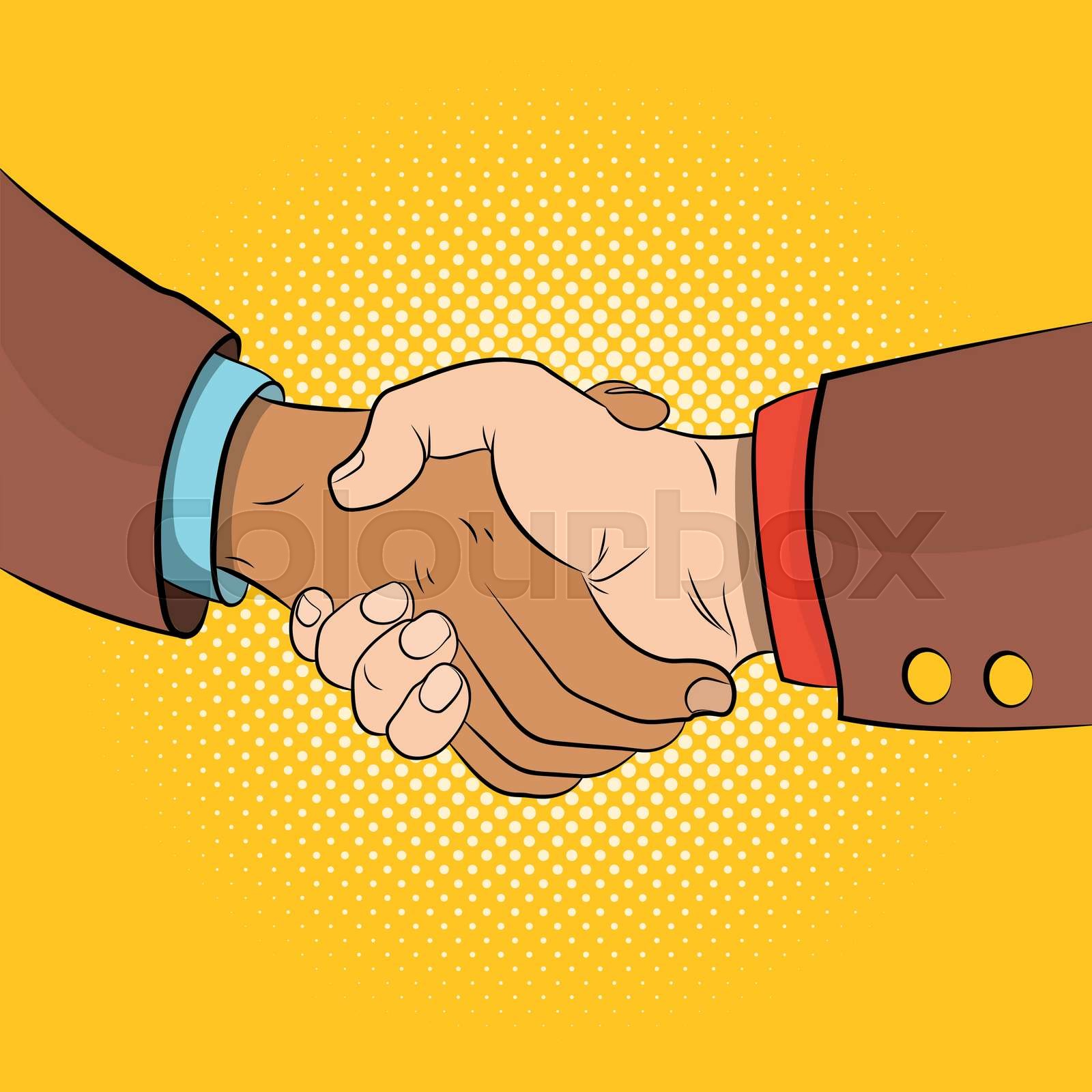 Handshake comics concept | Stock vector | Colourbox