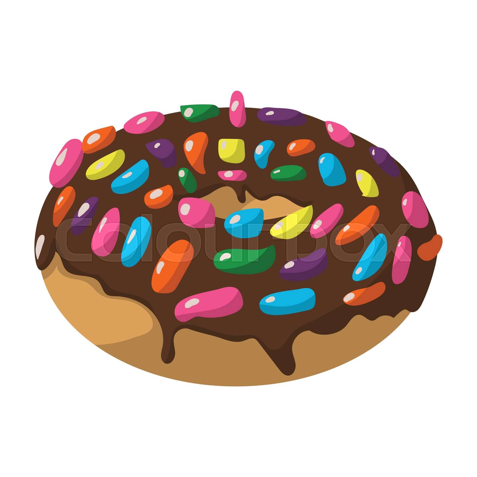 krapfen, cartoon, abbildung | Stock-Vektor | Colourbox