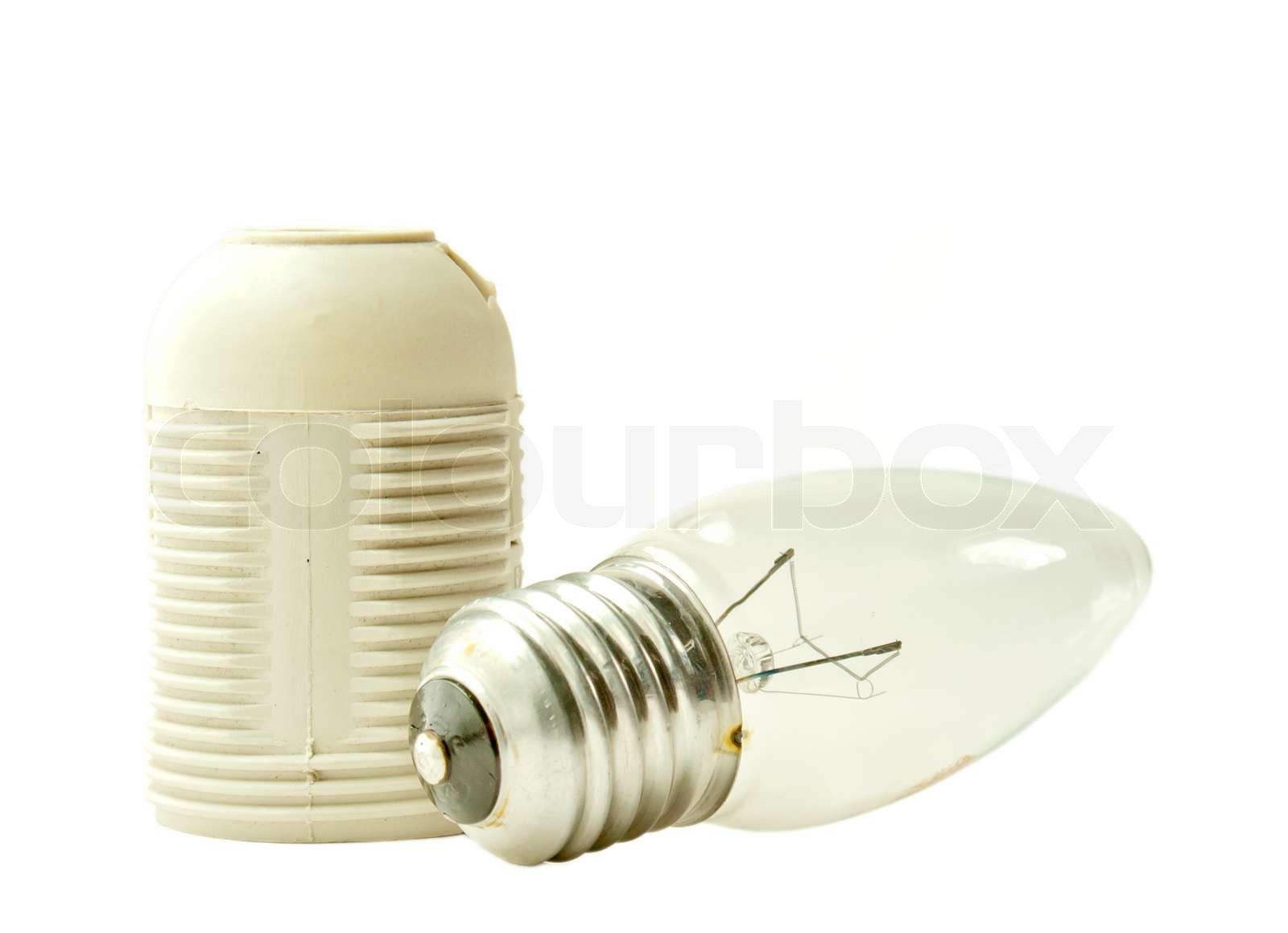 Light bulb and socket | Stock image | Colourbox