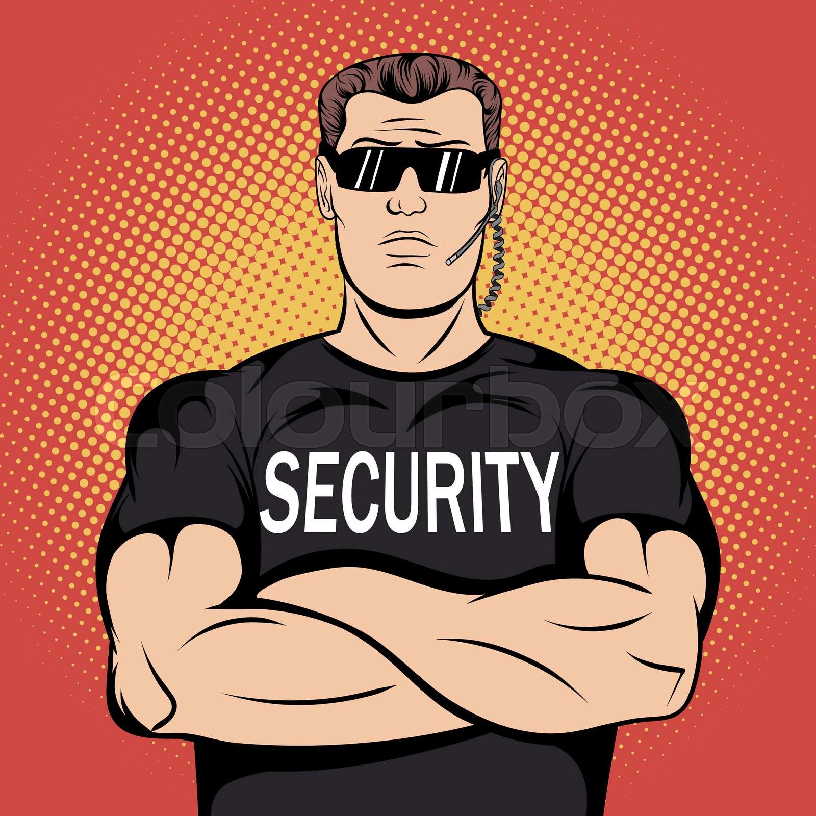 Security guard comics design | Stock vector | Colourbox