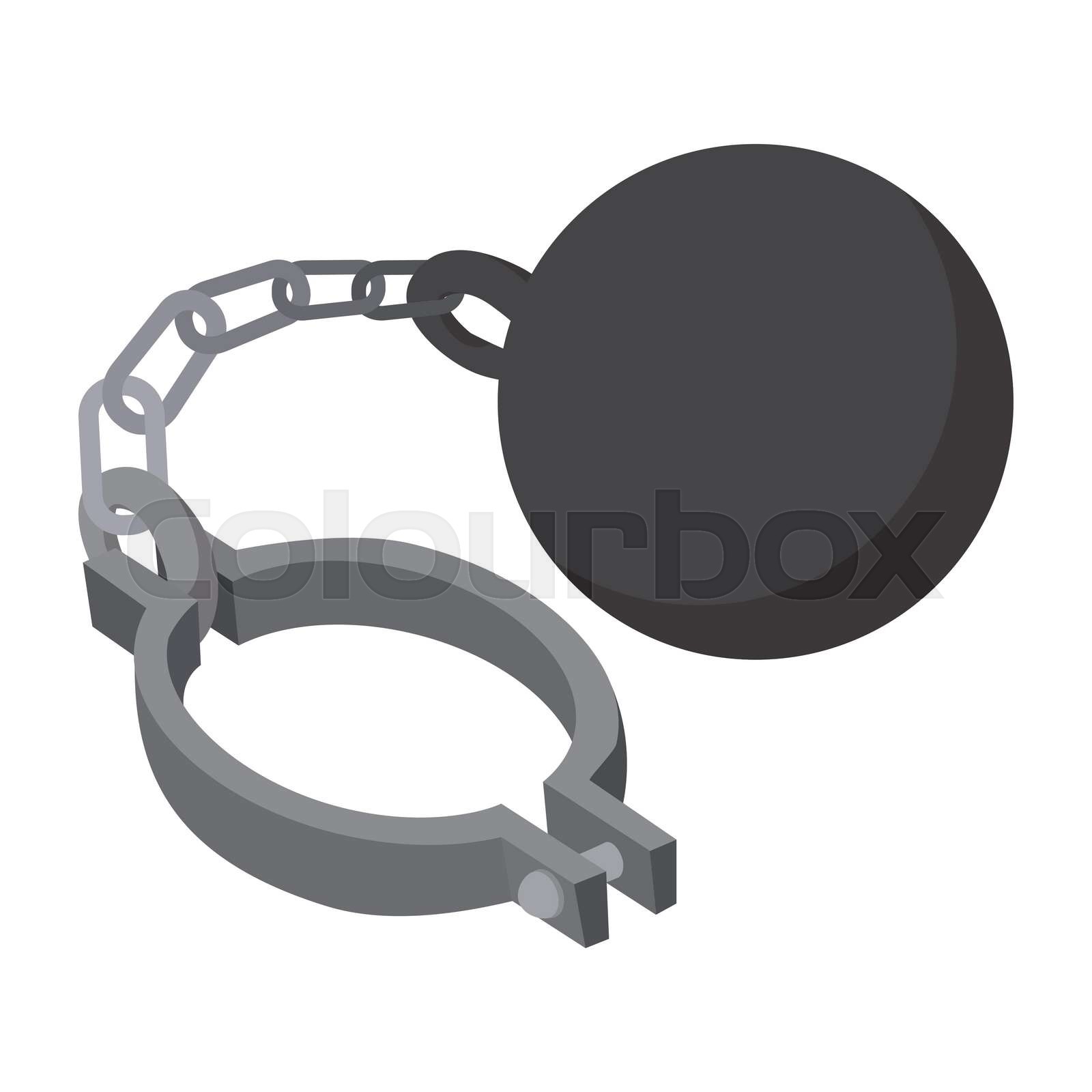 Prison ball and chain cartoon icon | Stock vector | Colourbox