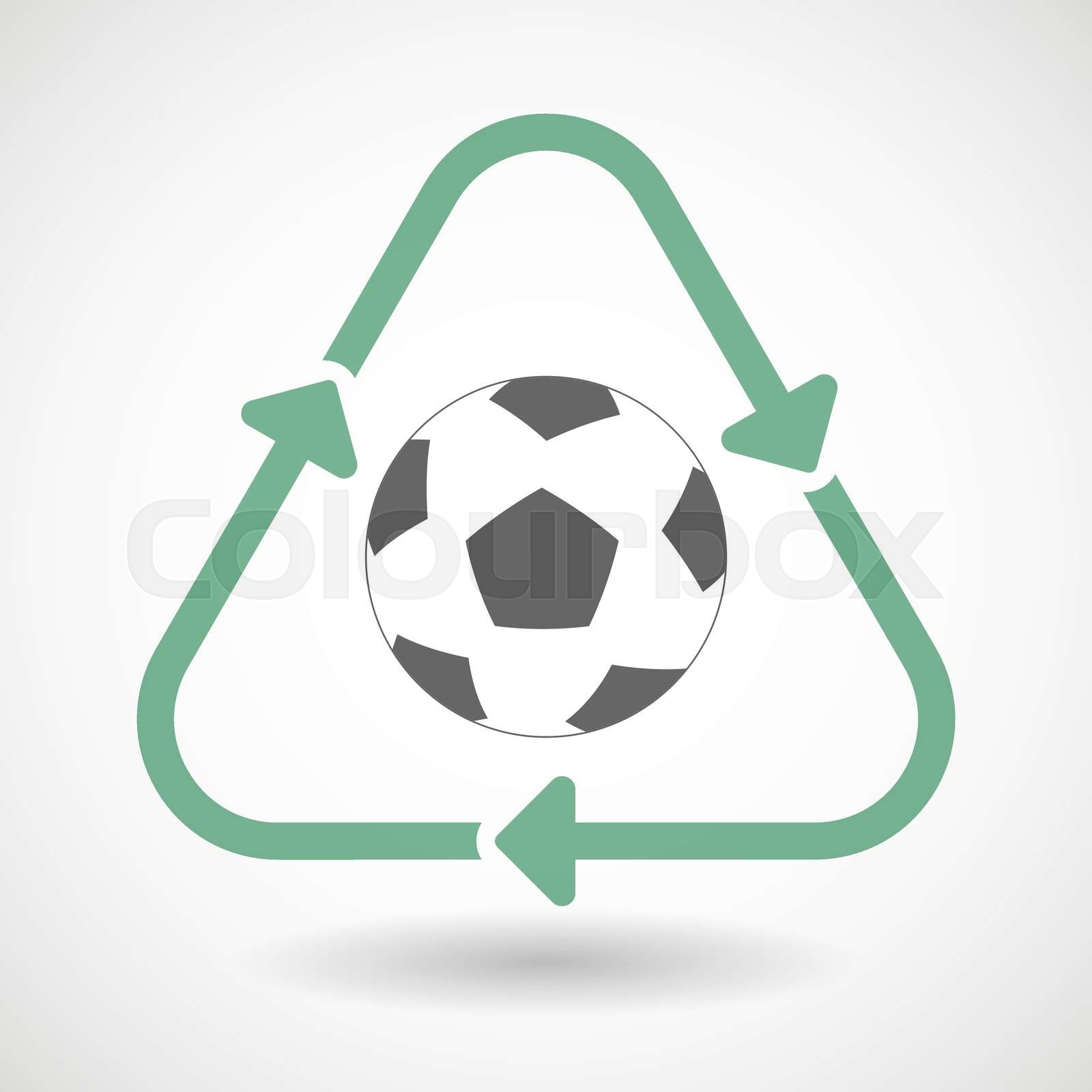 Line art recycle sign icon with a soccer ball | Stock vector | Colourbox