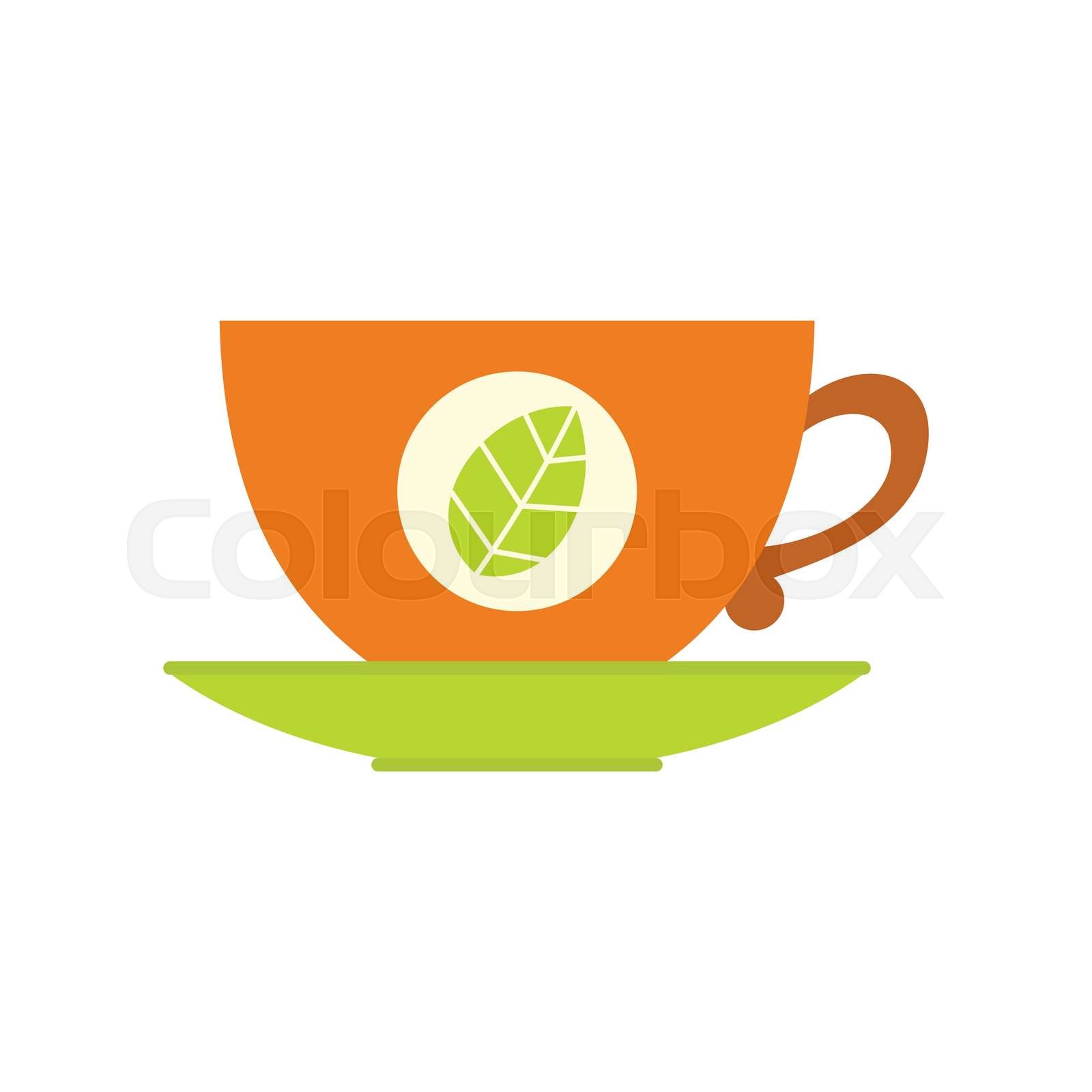 Green tea cup flat icon | Stock vector | Colourbox