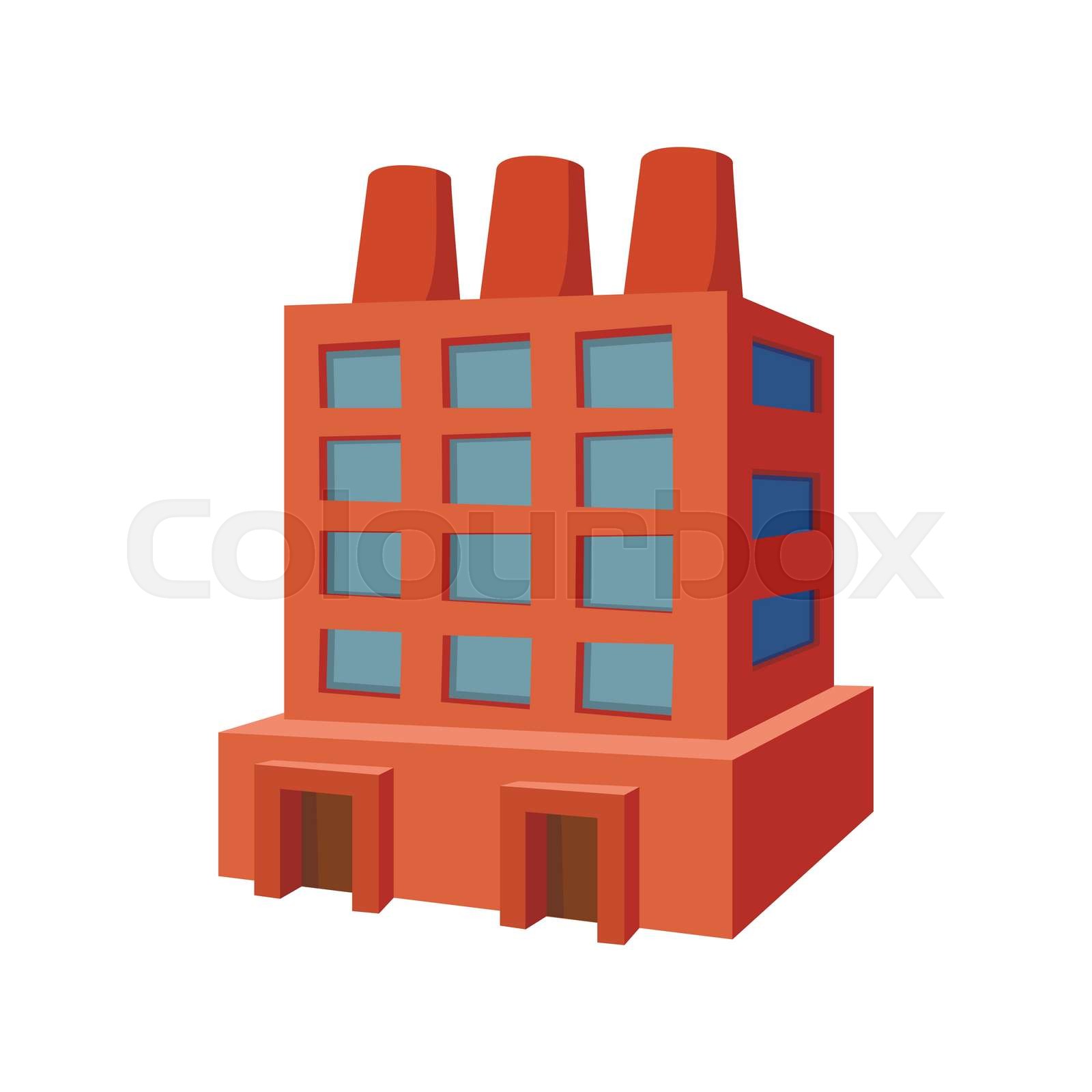 Factory building cartoon icon | Stock vector | Colourbox