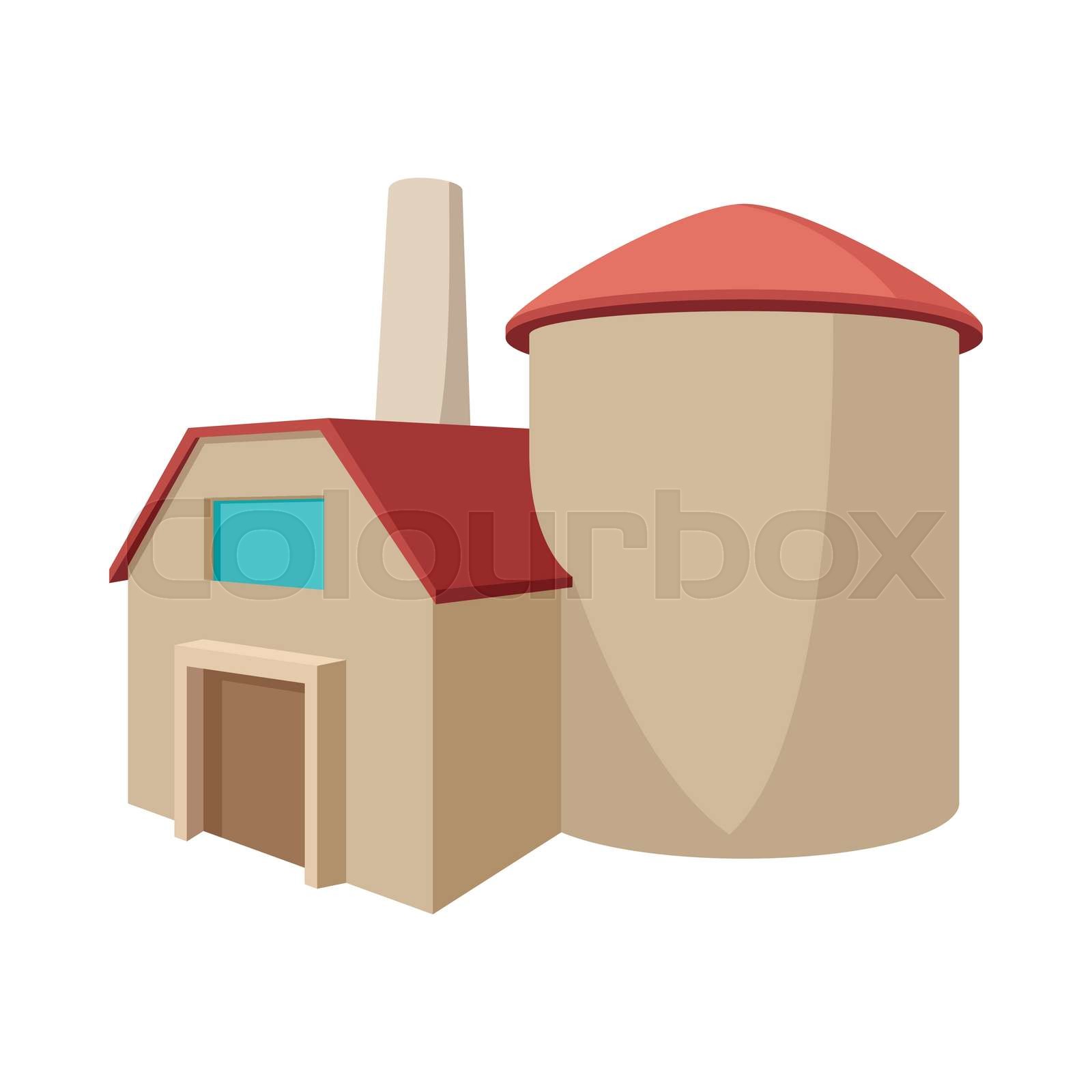 Factory building cartoon icon | Stock vector | Colourbox