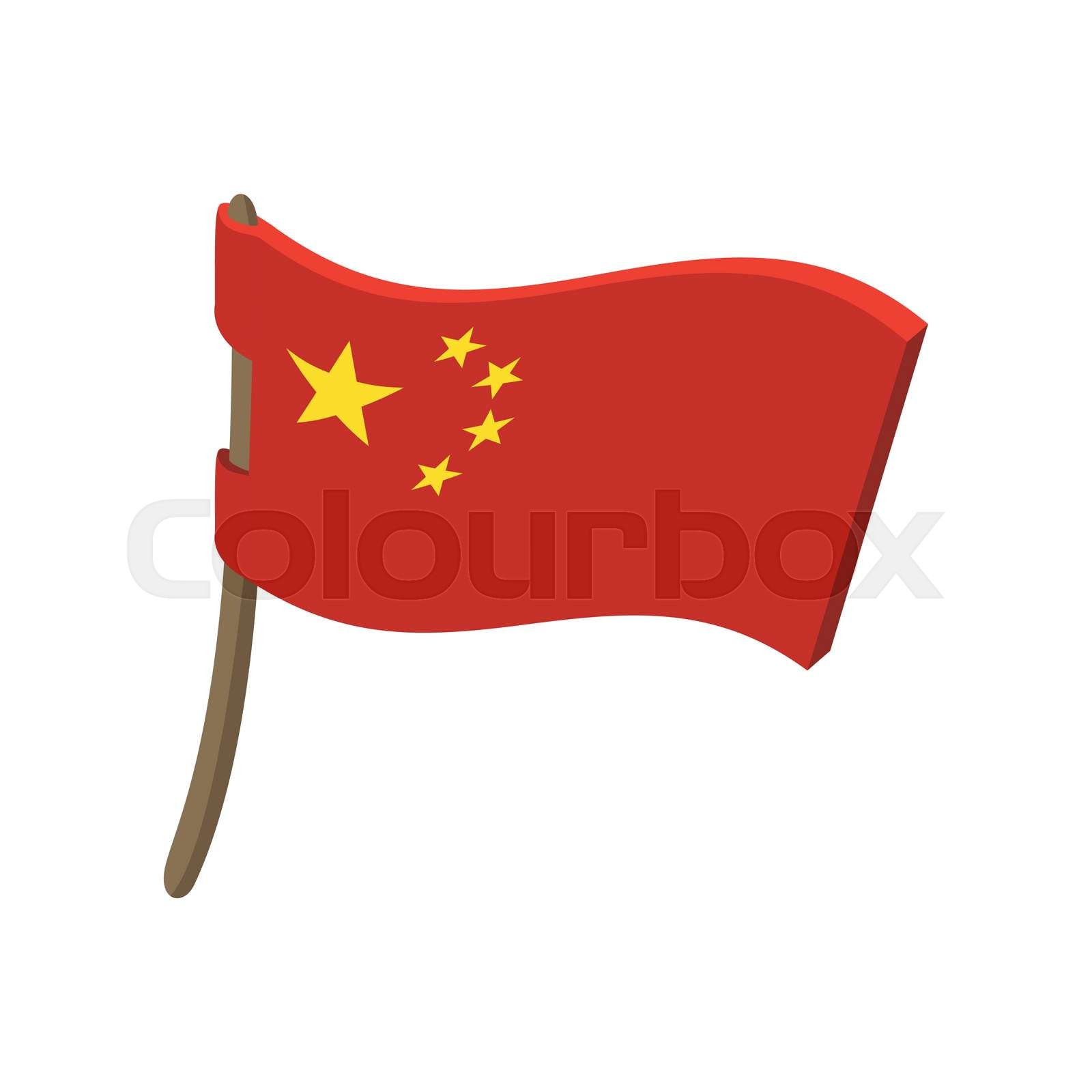 kina, flag, tegneserie | Stock vektor | Colourbox
