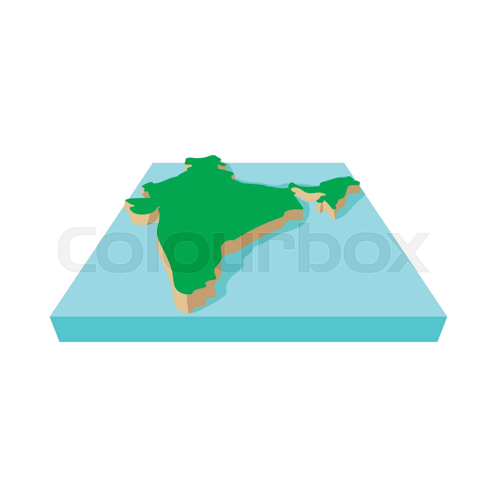 India map icon, cartoon style | Stock vector | Colourbox