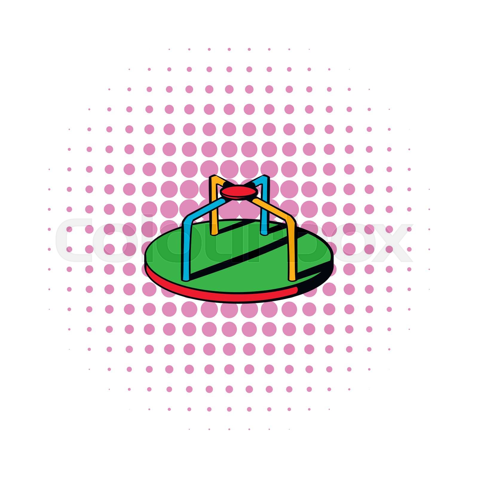 Colorful merry-go-round icon, comics style | Stock vector | Colourbox