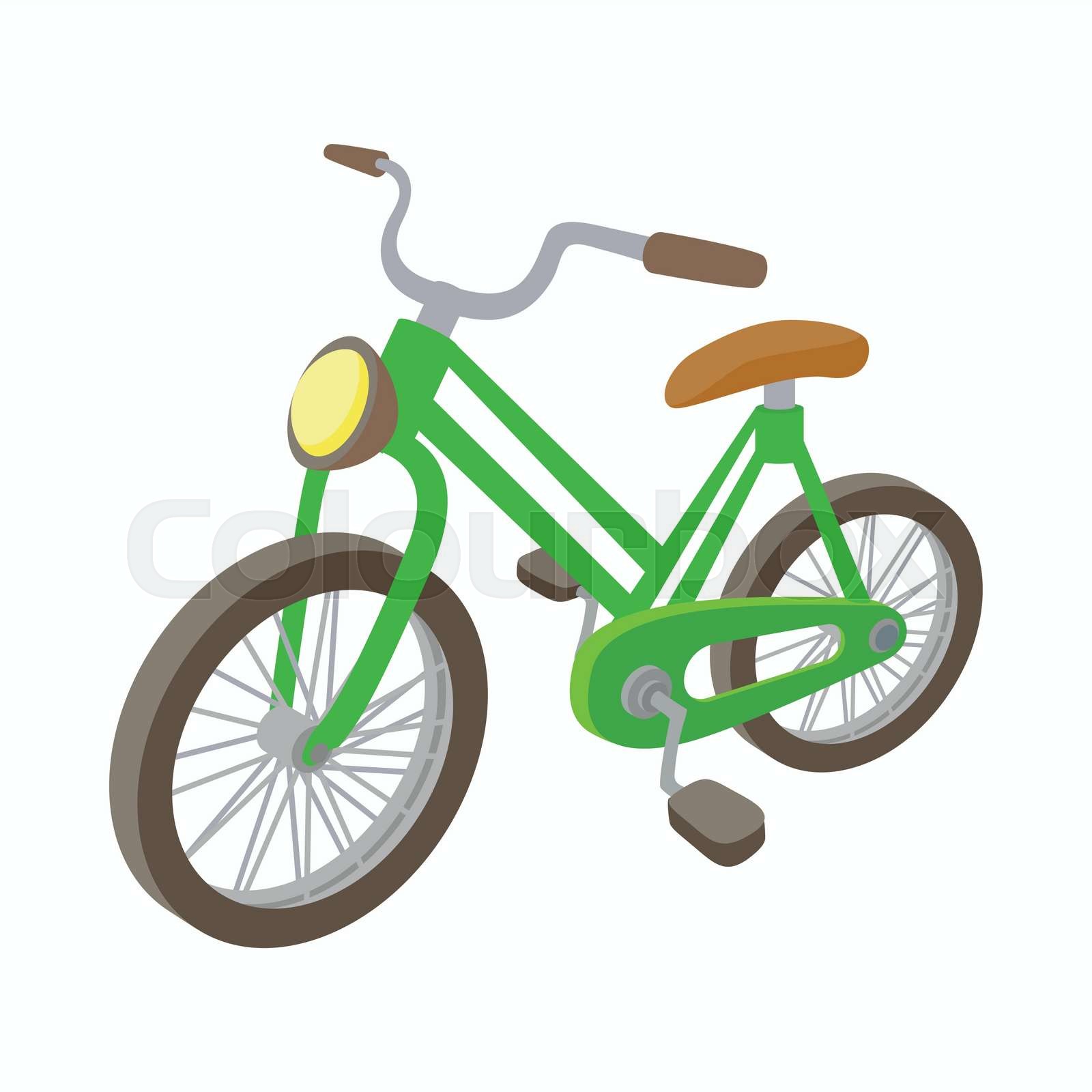 Green bike icon, cartoon style | Stock vector | Colourbox