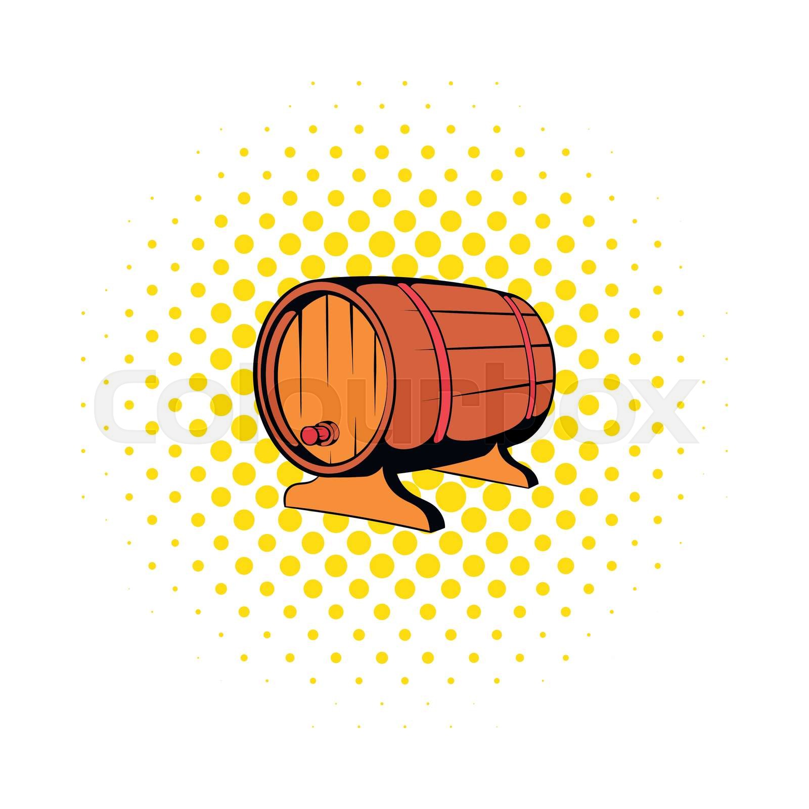 barrel, bier, comic | Stock-Vektor | Colourbox