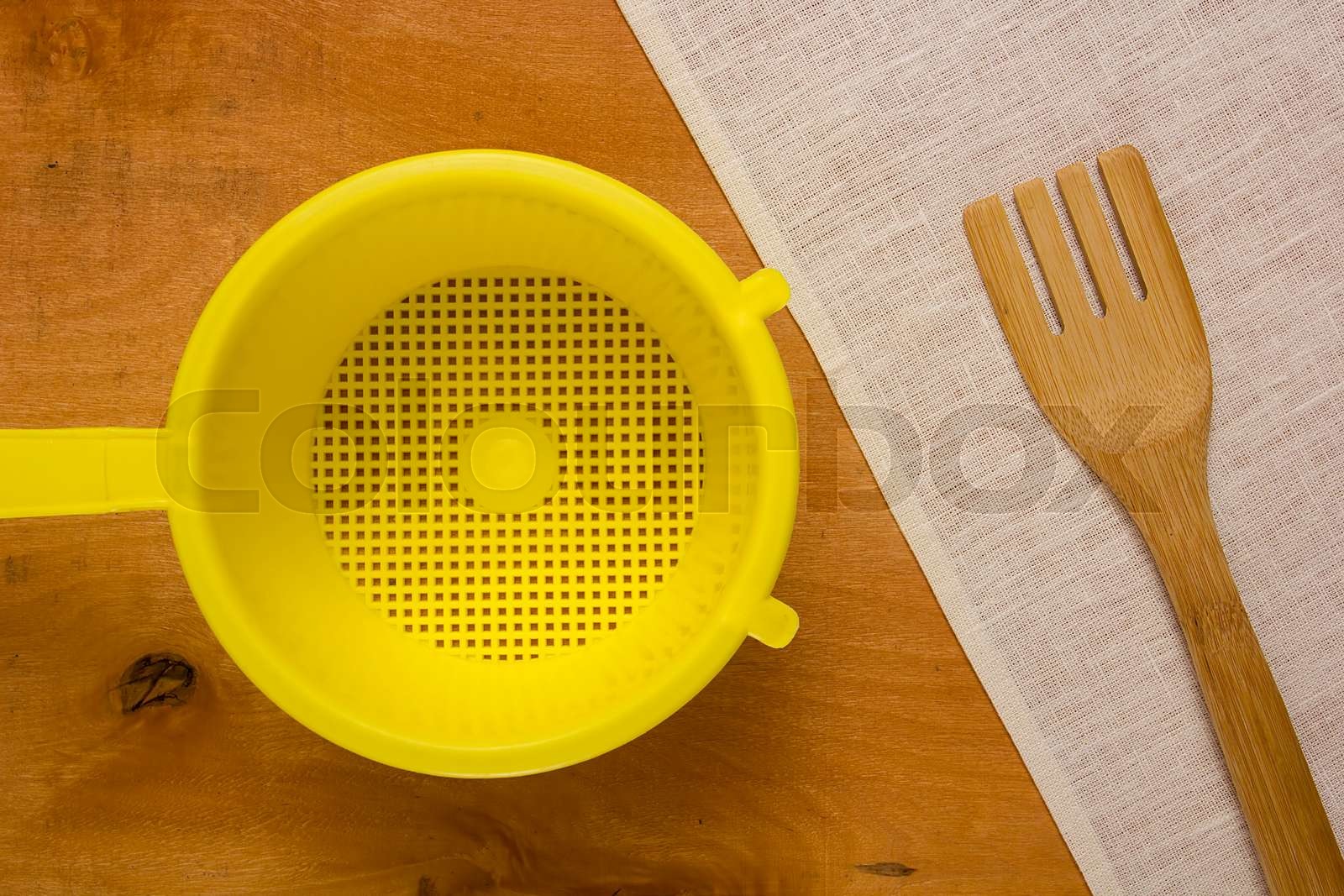 Yellow plastic colander | Stock image | Colourbox