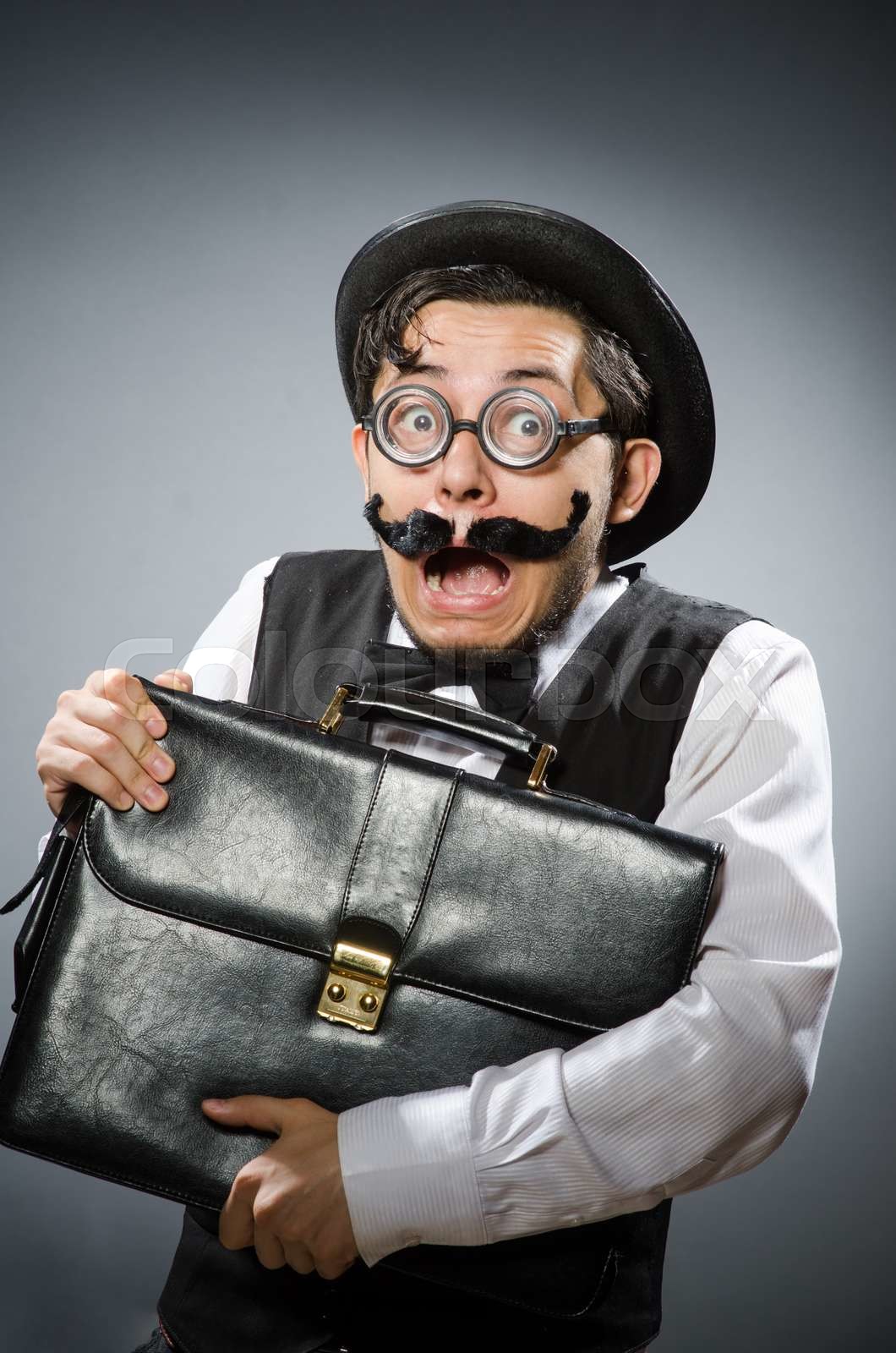 Funny man in vintage concept | Stock image | Colourbox