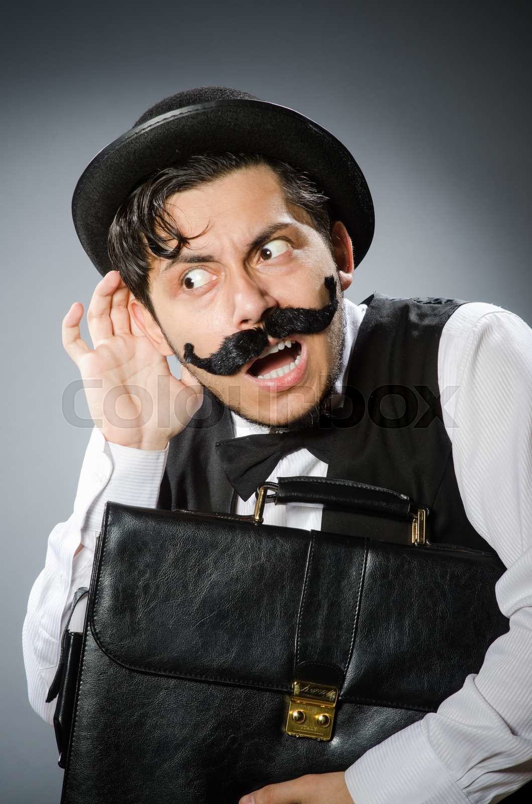 Funny man in vintage concept | Stock image | Colourbox