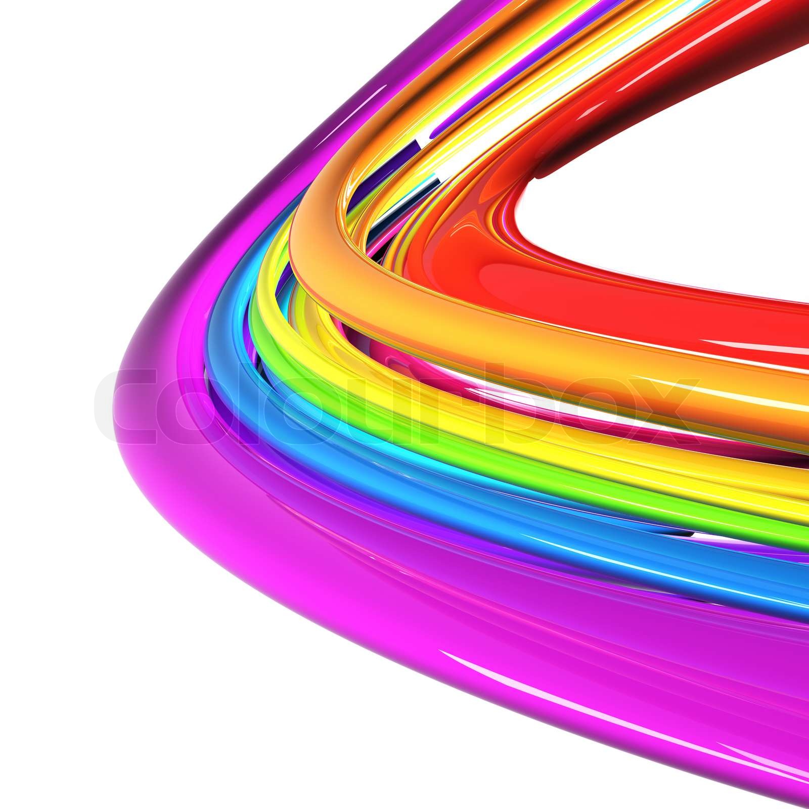 rainbow colored cables over white | Stock image | Colourbox