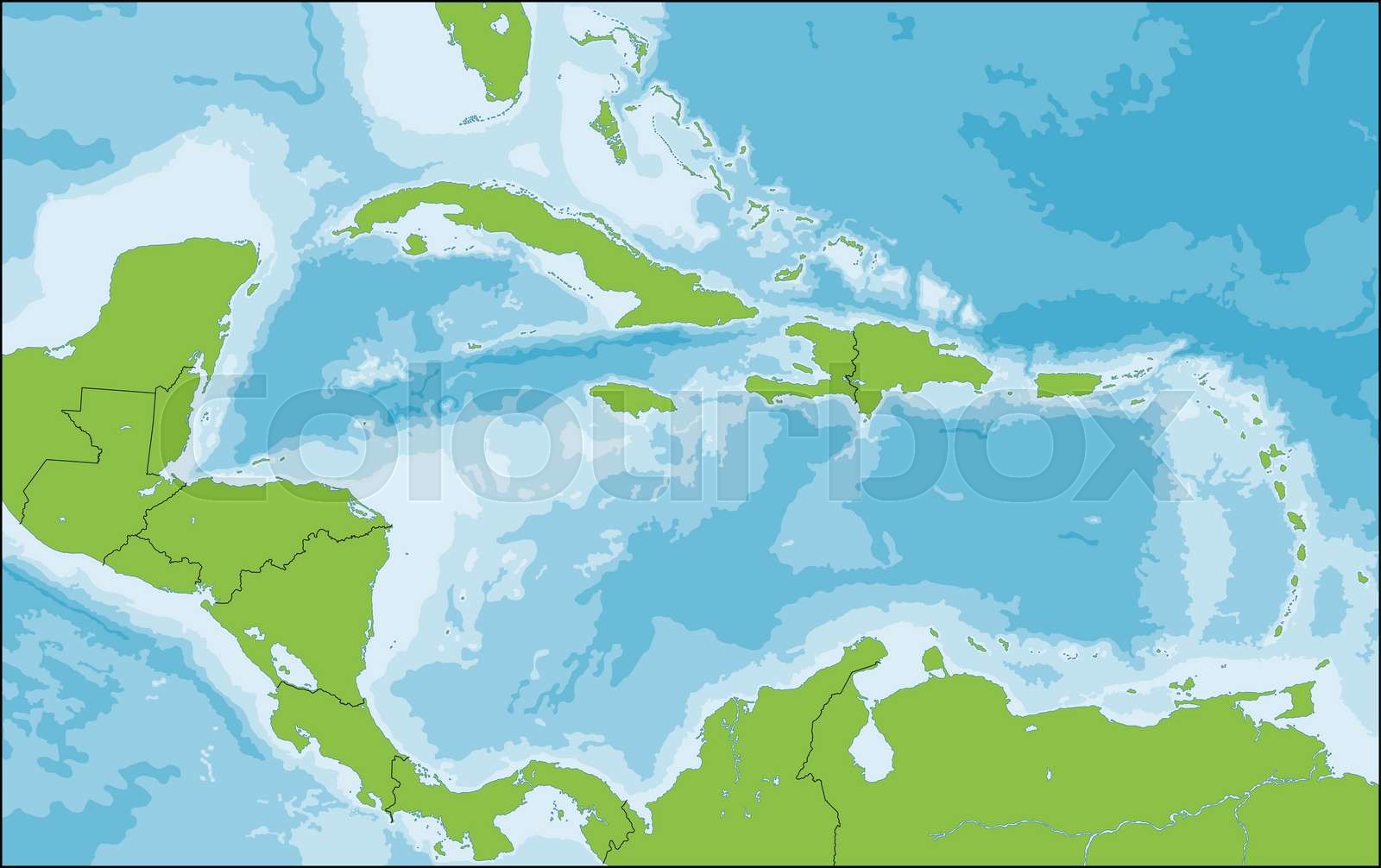 Map of Caribbean | Stock vector | Colourbox