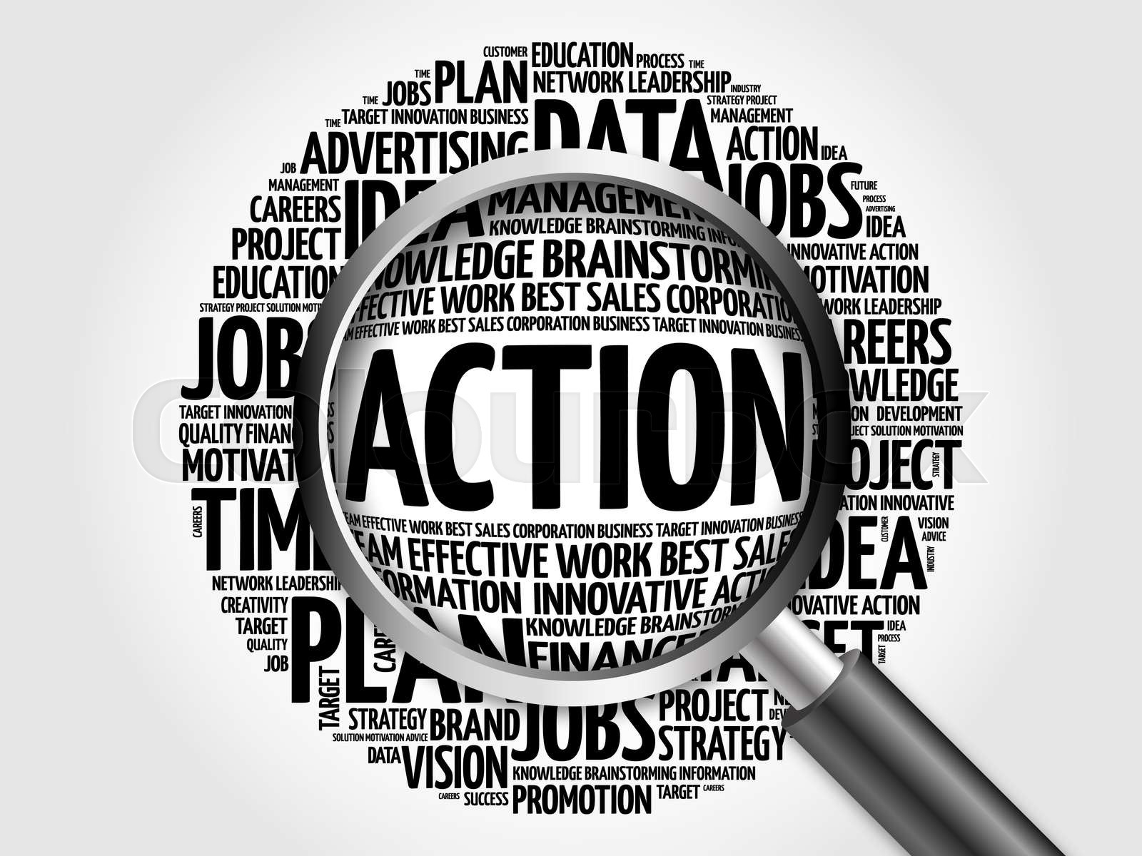 ACTION word cloud | Stock image | Colourbox
