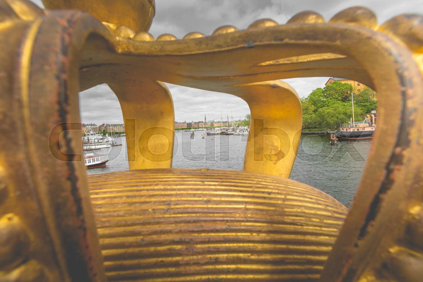 Skeppsholmsbron (Skeppsholm Bridge) With Its Famous Golden Crown In ...