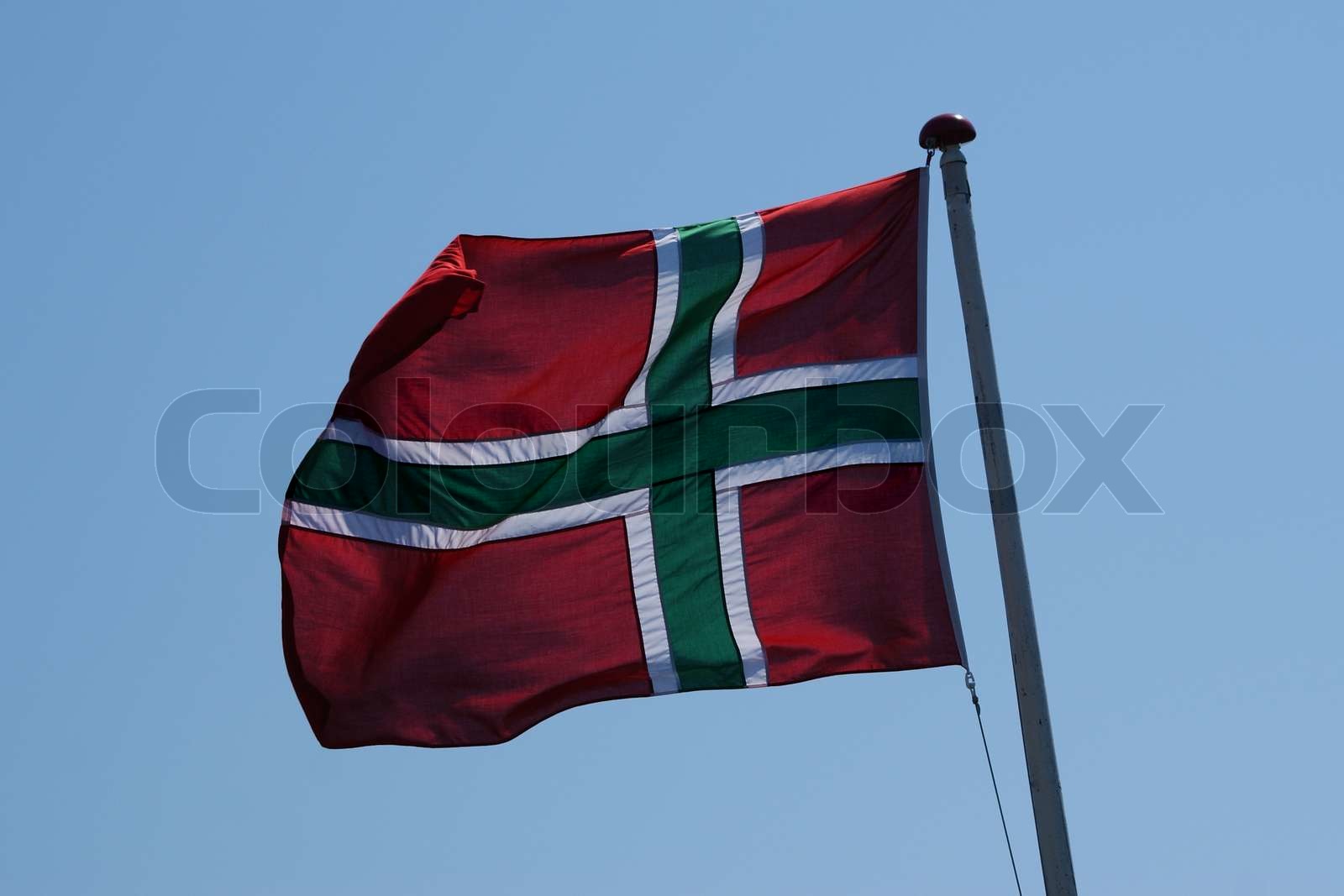 Flag of Bornholm. Island in Denmark. | Stock image | Colourbox