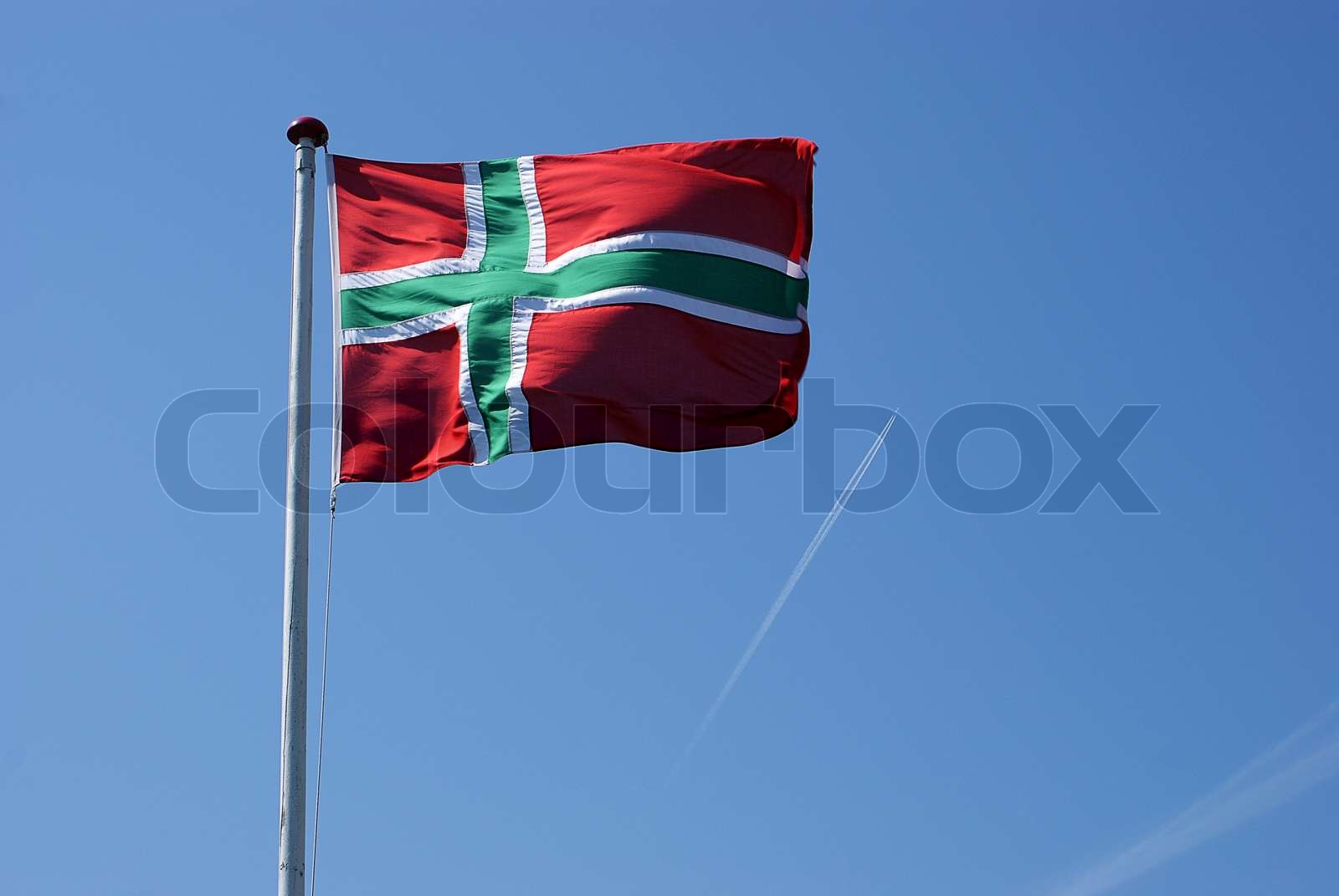 Flag of Bornholm. Island in Denmark. | Stock image | Colourbox