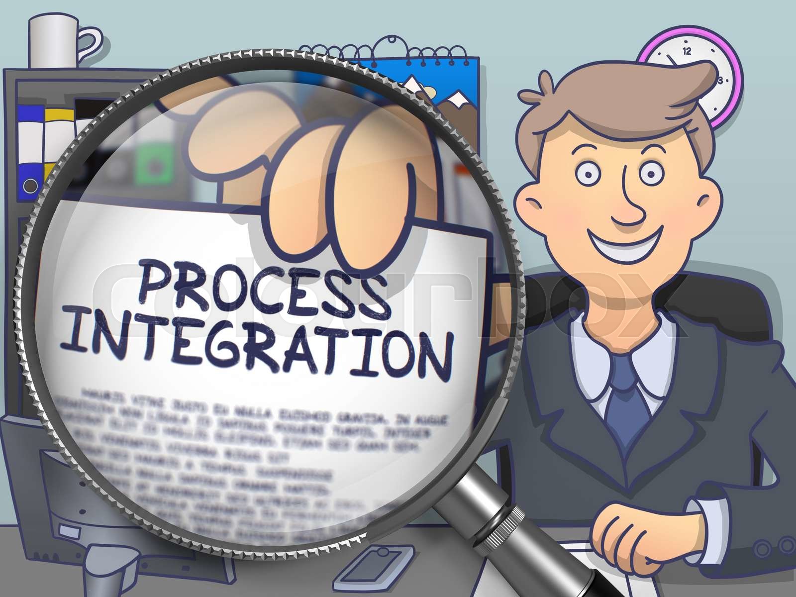 Process Integration through Lens. Doodle Style. | Stock image | Colourbox