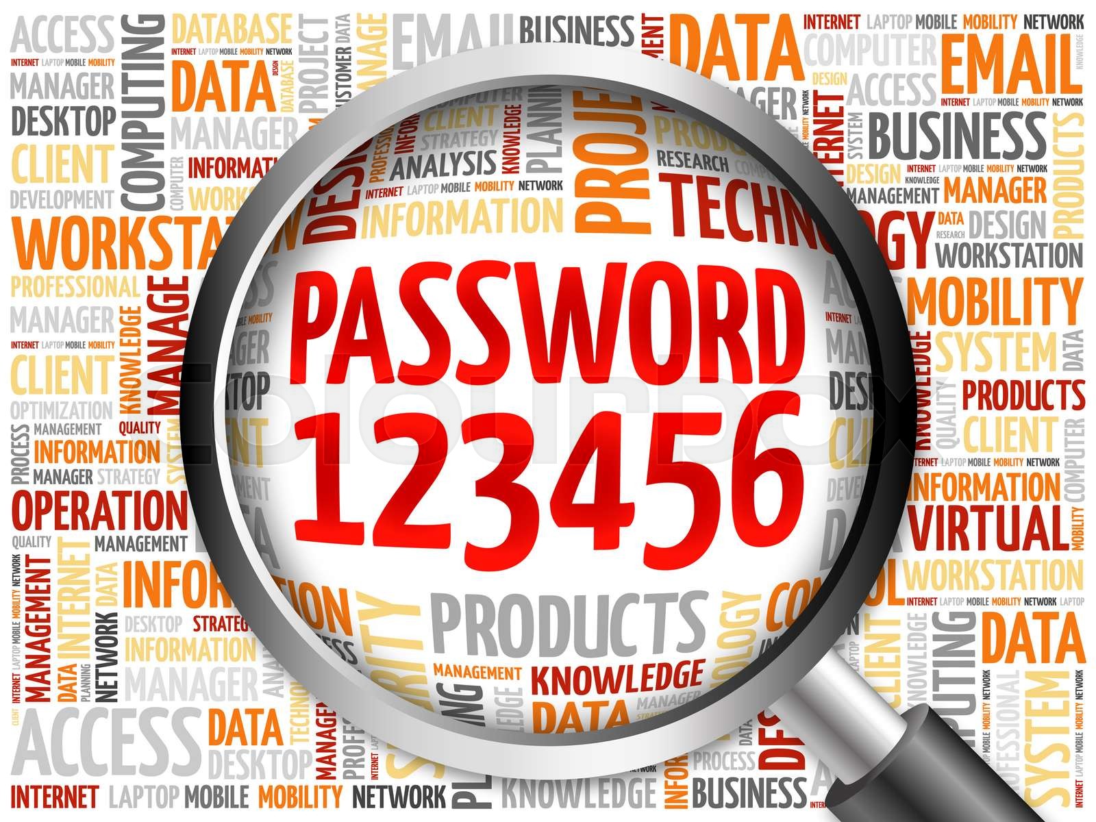 Easy Password 123456 word cloud | Stock image | Colourbox