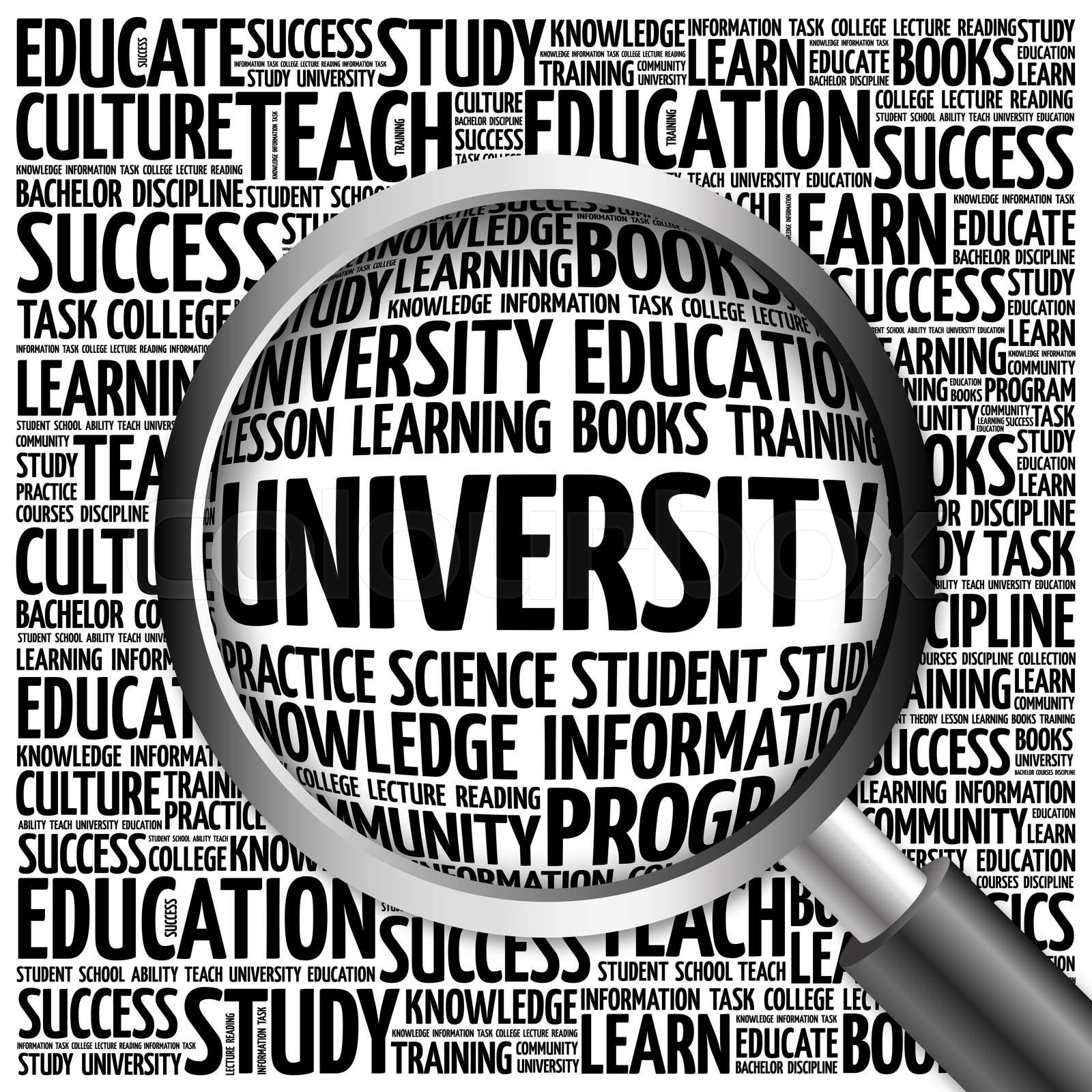 University Word Cloud Stock Image Colourbox