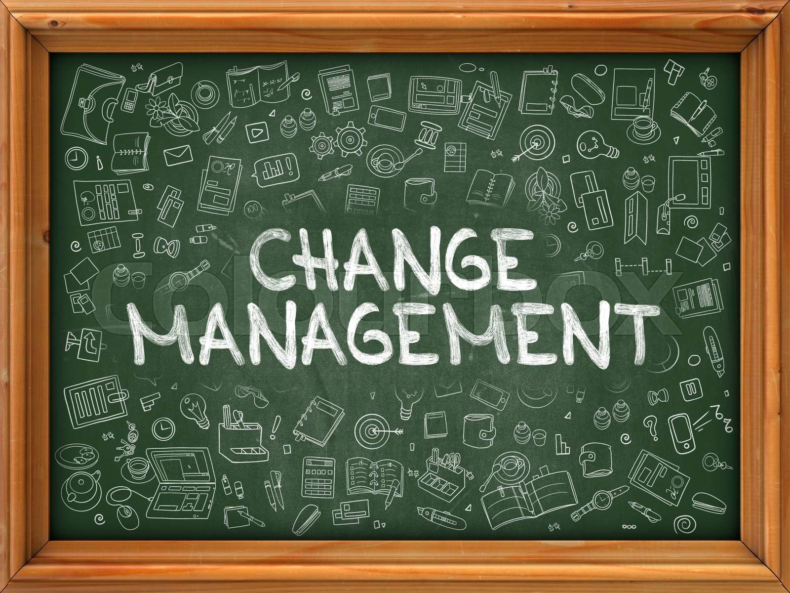 Hand Drawn Change Management on Green Chalkboard. | Stock image | Colourbox