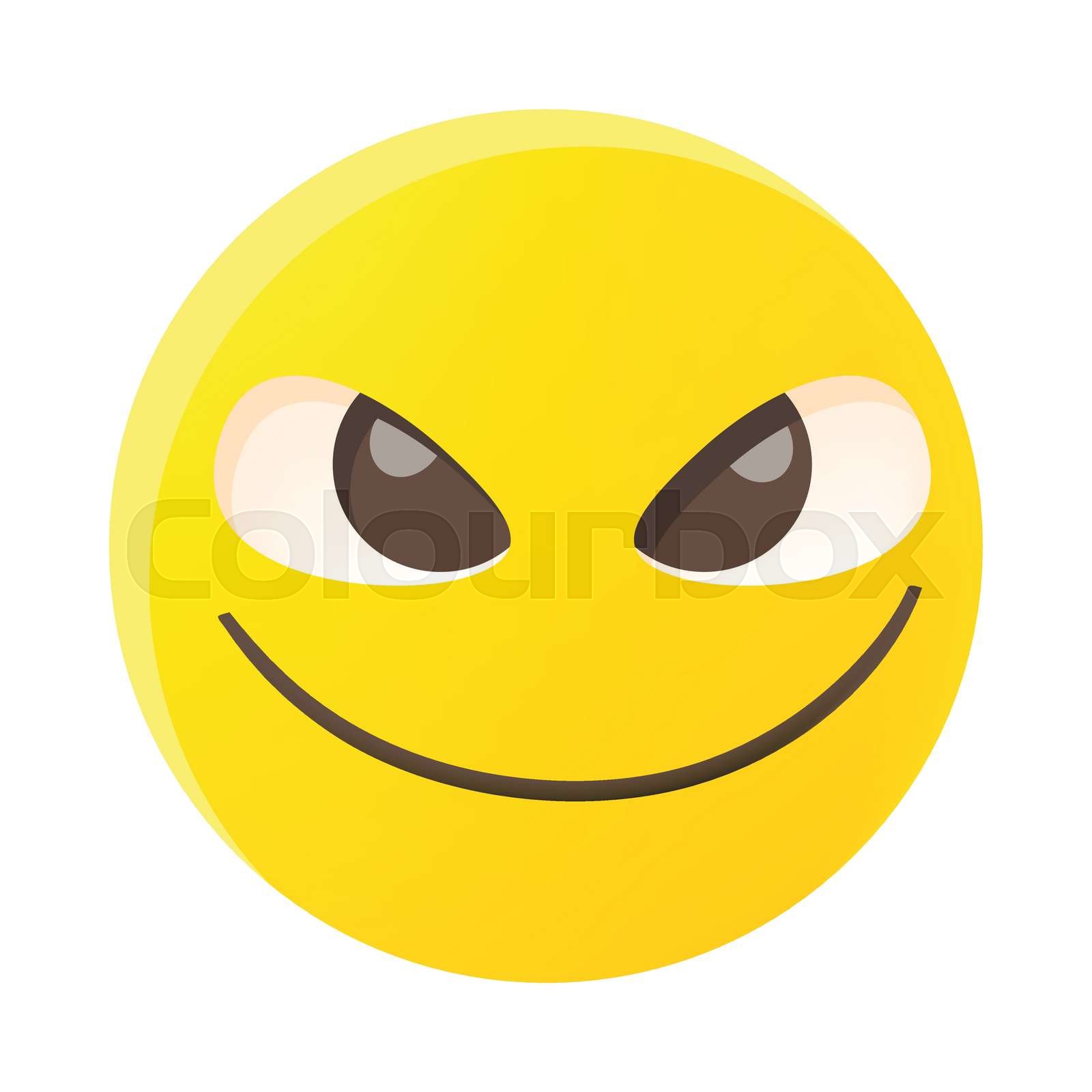 Threatening emoticon icon, cartoon style | Stock vector | Colourbox