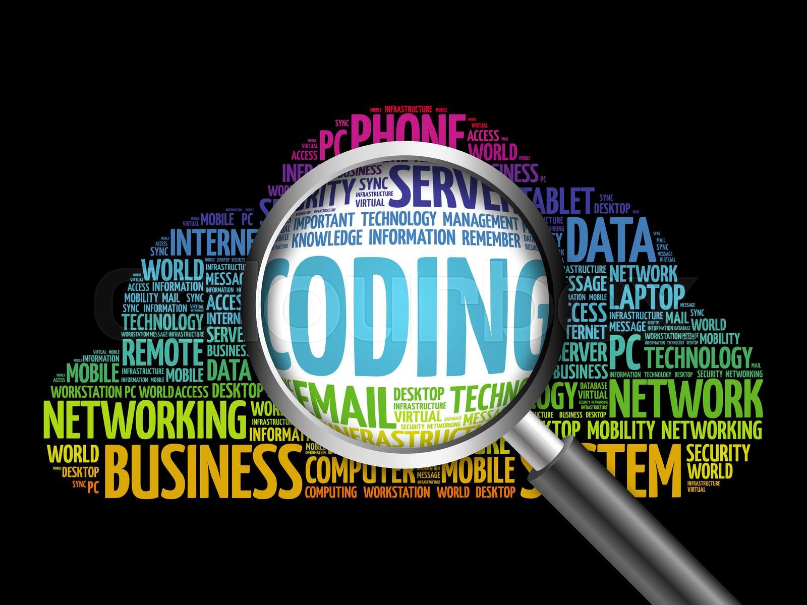 Coding word cloud | Stock image | Colourbox