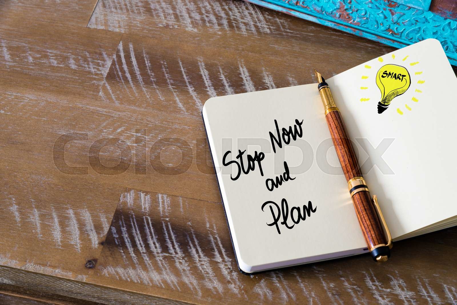 Handwritten text Stop Now And Plan | Stock image | Colourbox