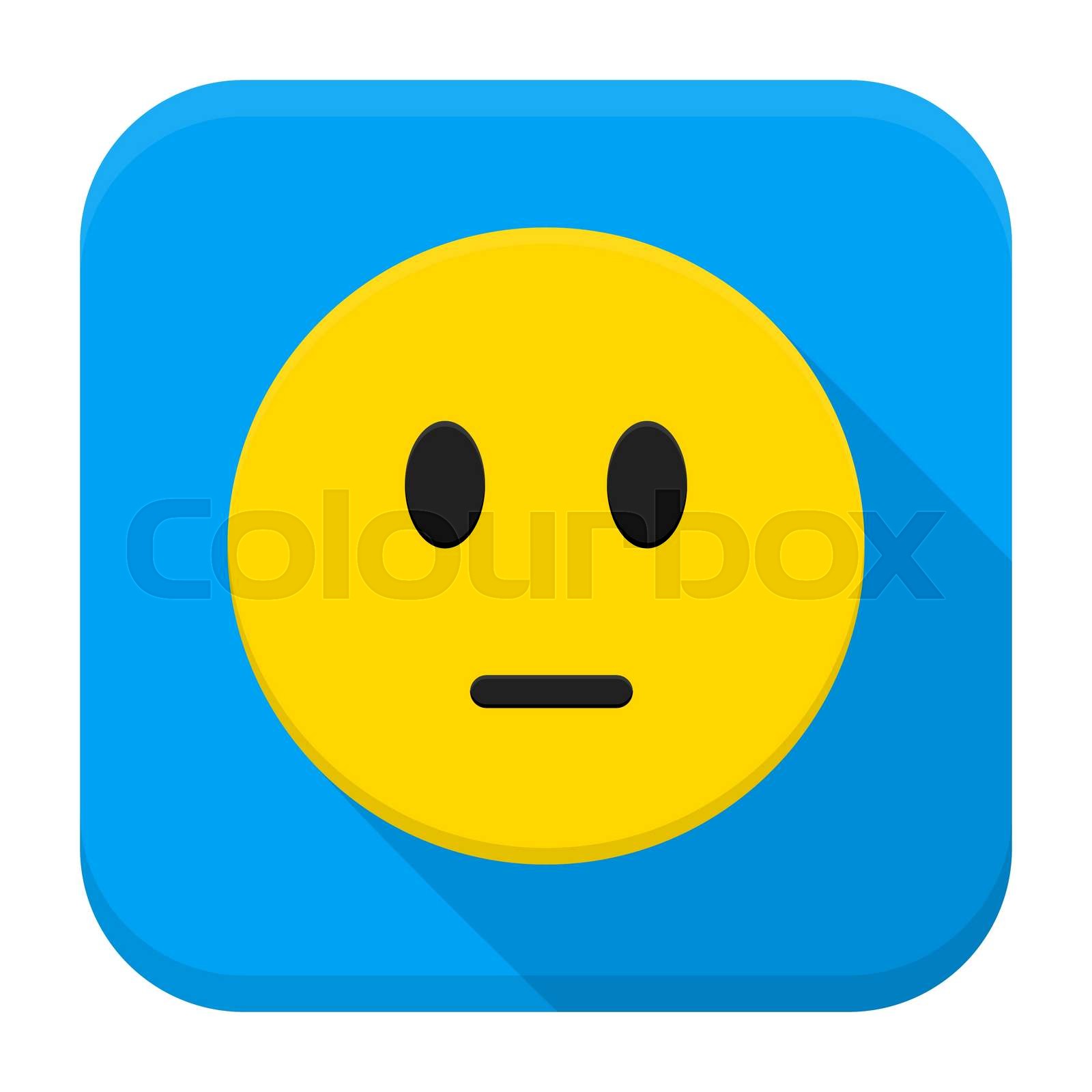 Pensive Yellow Smiley Face App Icon | Stock vector | Colourbox