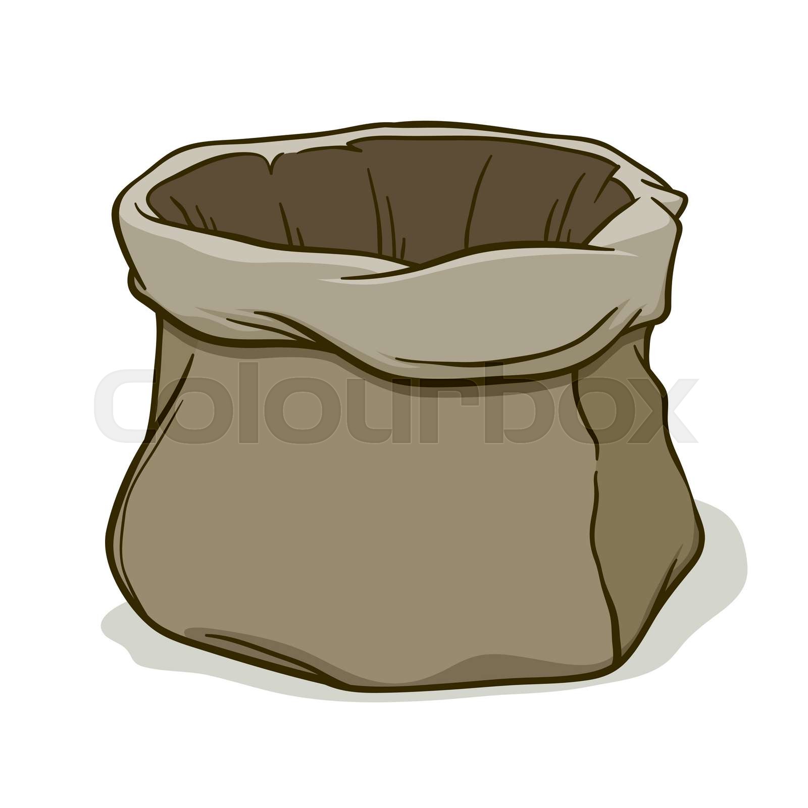 Hand Drawing of an Empty Canvas Sack Brush Stroke | Stock vector ...