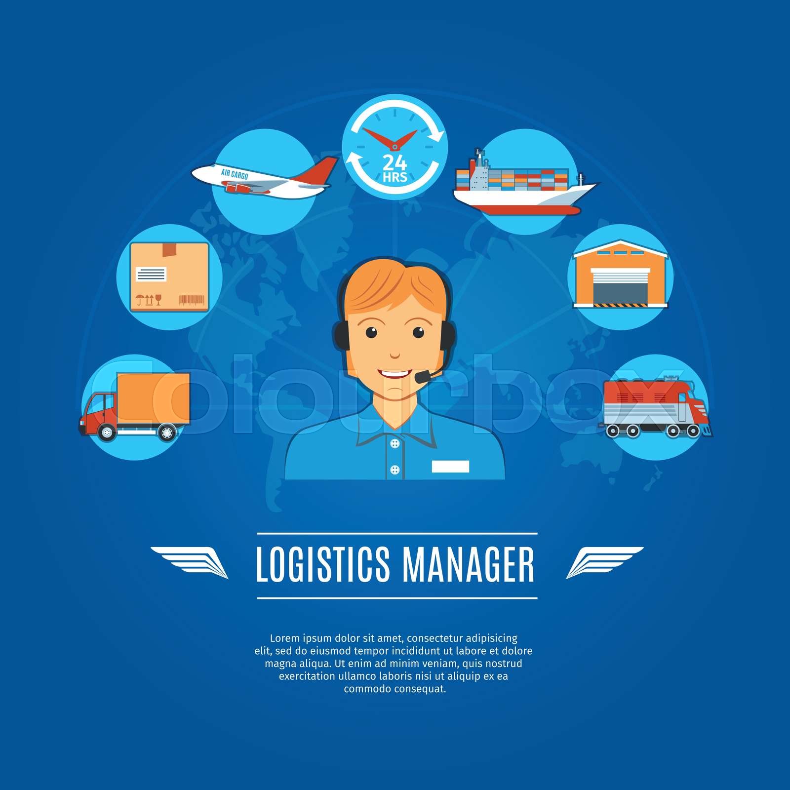 Logistics Manager Concept Icons | Stock vector | Colourbox