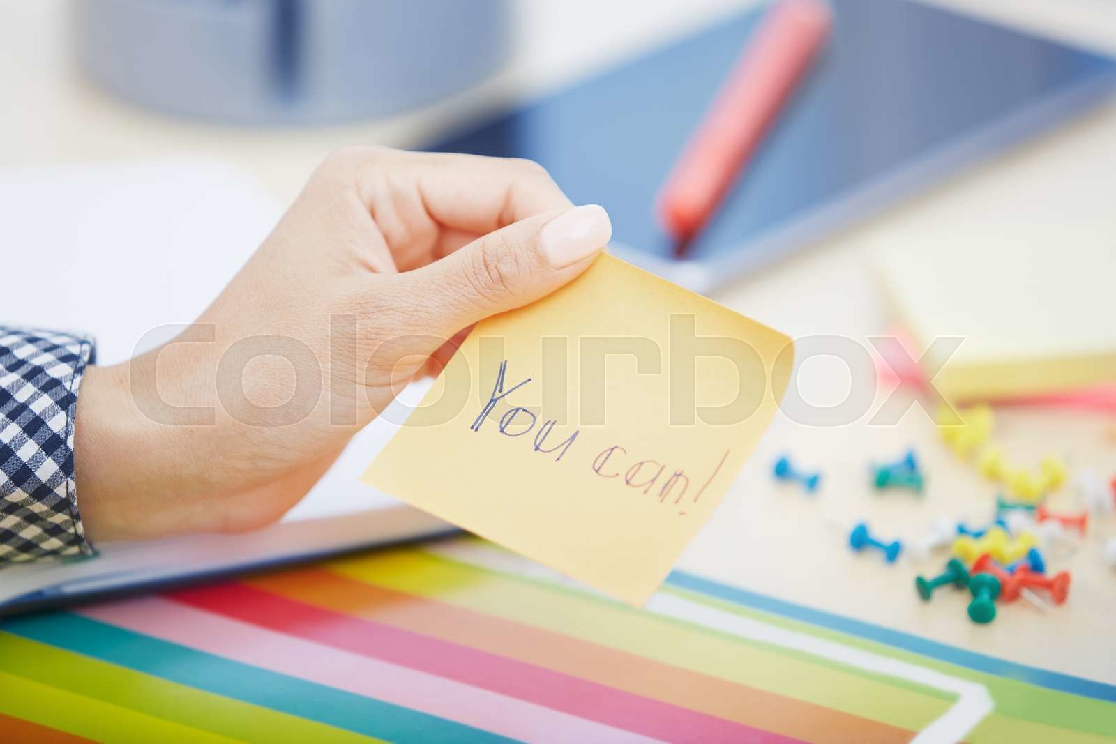 You can text on adhesive note | Stock image | Colourbox